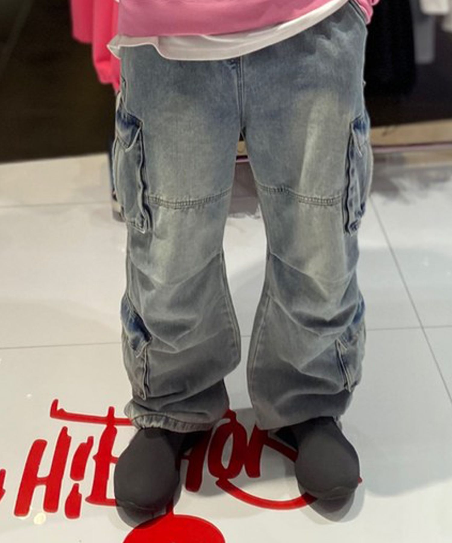 MUSINSA | DOUBLE JD Denim Quadra Cargo Pants (Blue)