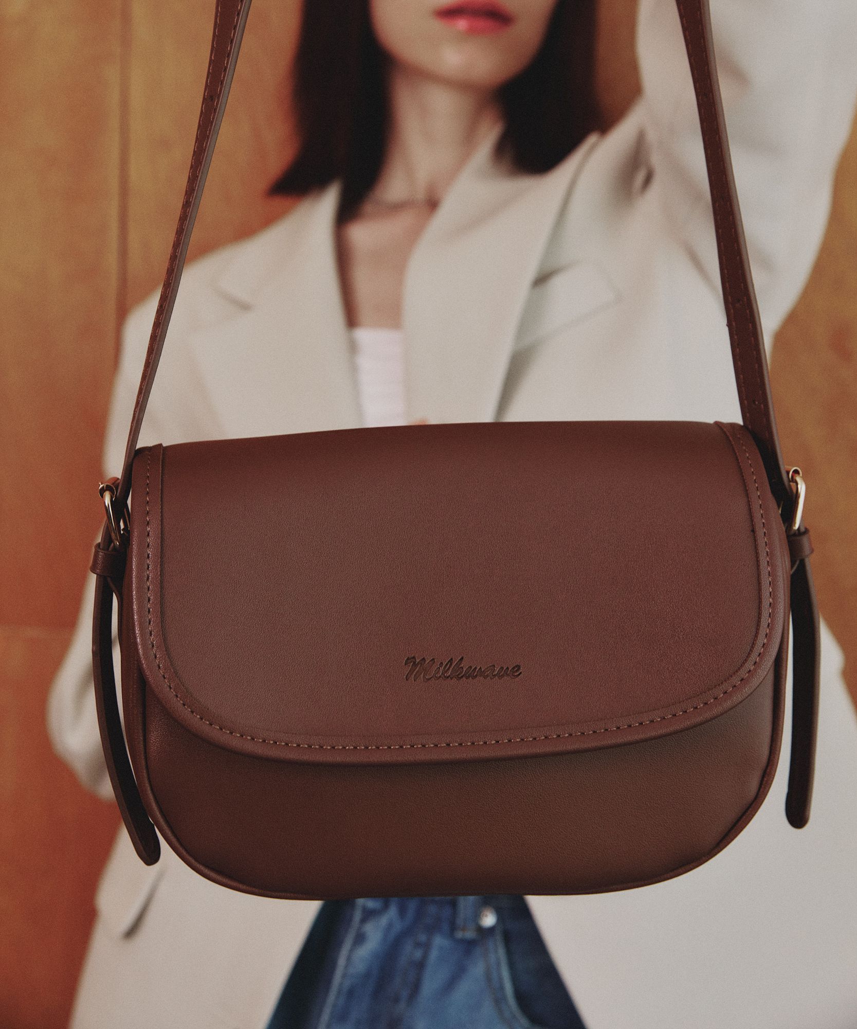 MUSINSA | MILK WAVE Mellow Arch Shoulder Bag [Brown]