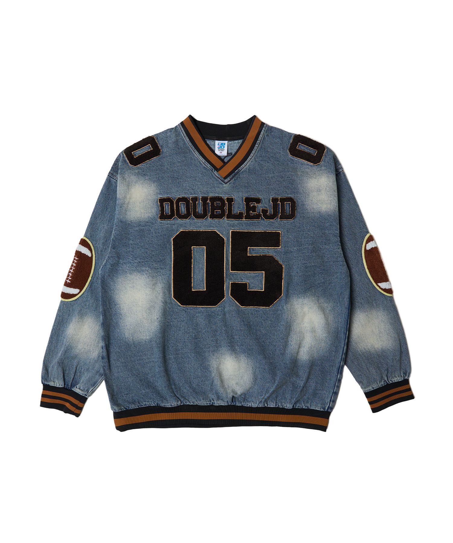 MUSINSA公式 | DOUBLE JD ブークル刺繍デニムスウェット（ブルー）