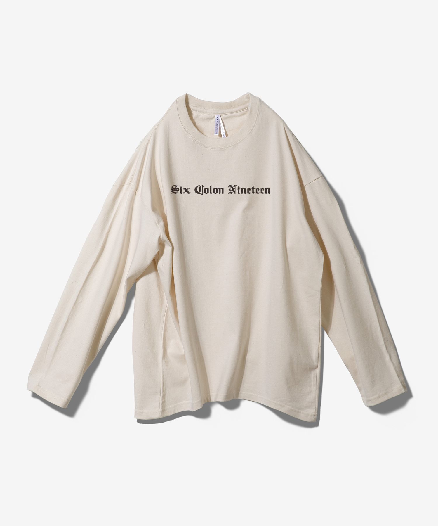 MUSINSA | FANSHOW SIX COLON NINETEEN OVER FIT LONG SLEEVE - NATURAL COTTON