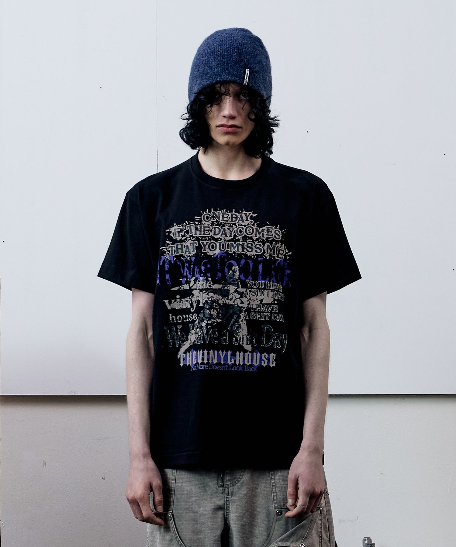 MUSINSA | THEVINYLHOUSE VINTAGE DAY LETTER TEE BLACK