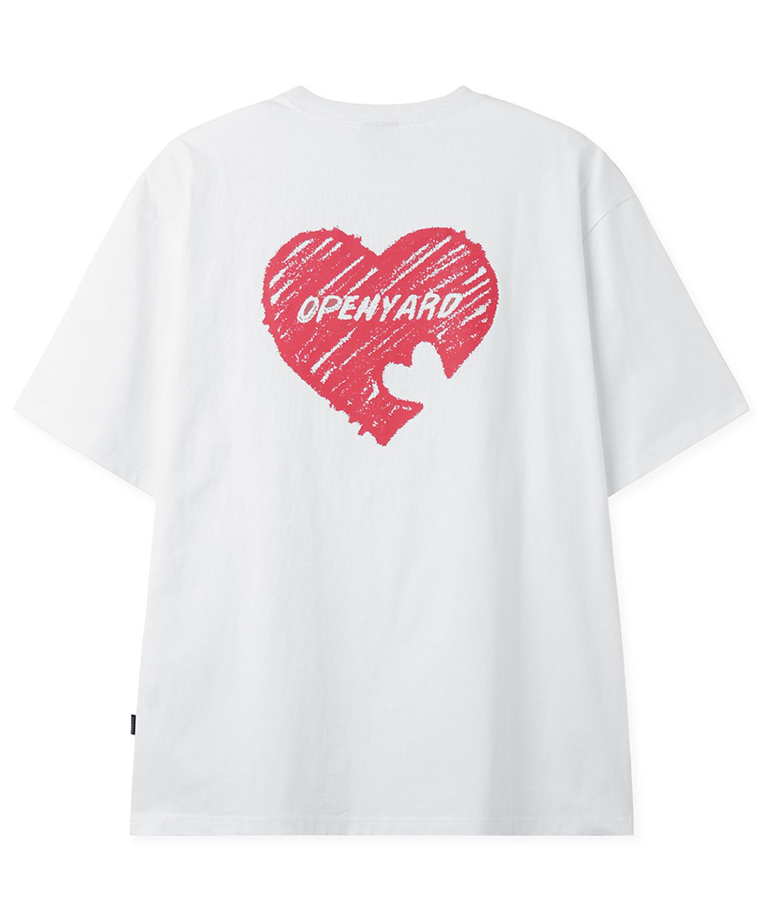MUSINSA | OY CRAYON HEART TEE - WHITE