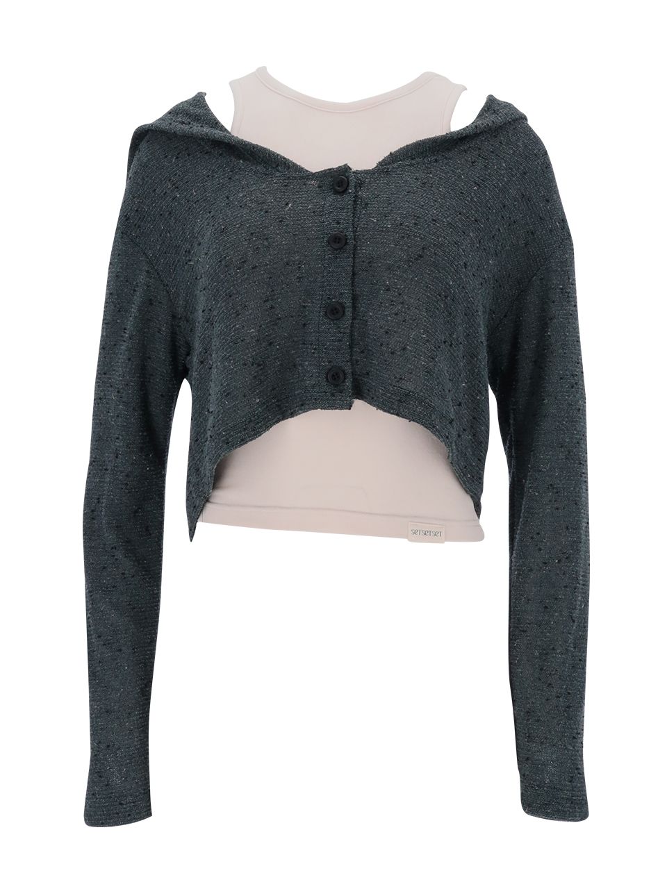 MUSINSA | SETSETSET SAILOR DUST KNIT CARDIGAN DARK GREEN