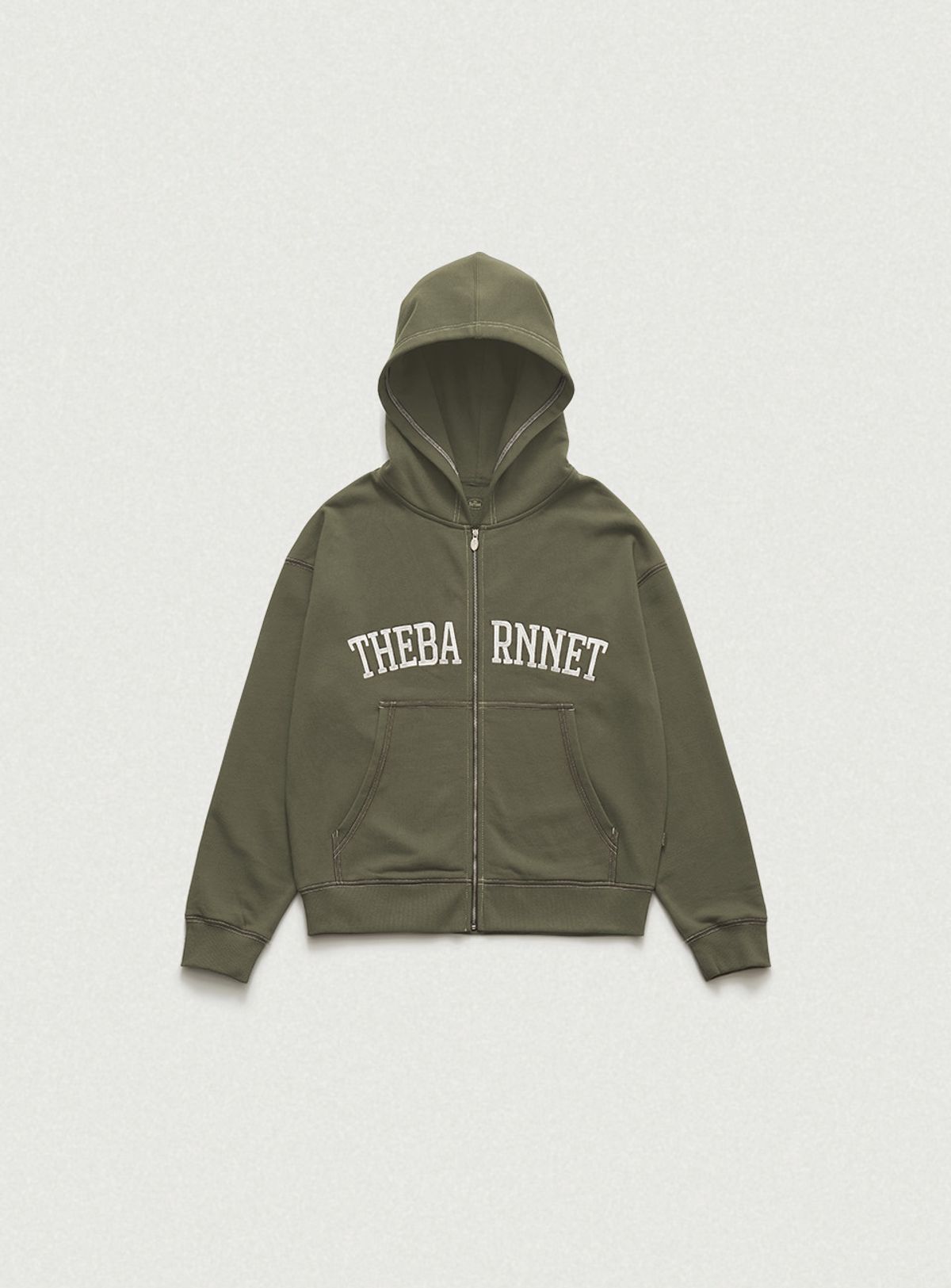 더바넷(THEBARNNET) Campie Sweat Zip-Up Hoodie Jacket_Khaki - 사이즈 & 후기 | 무신사