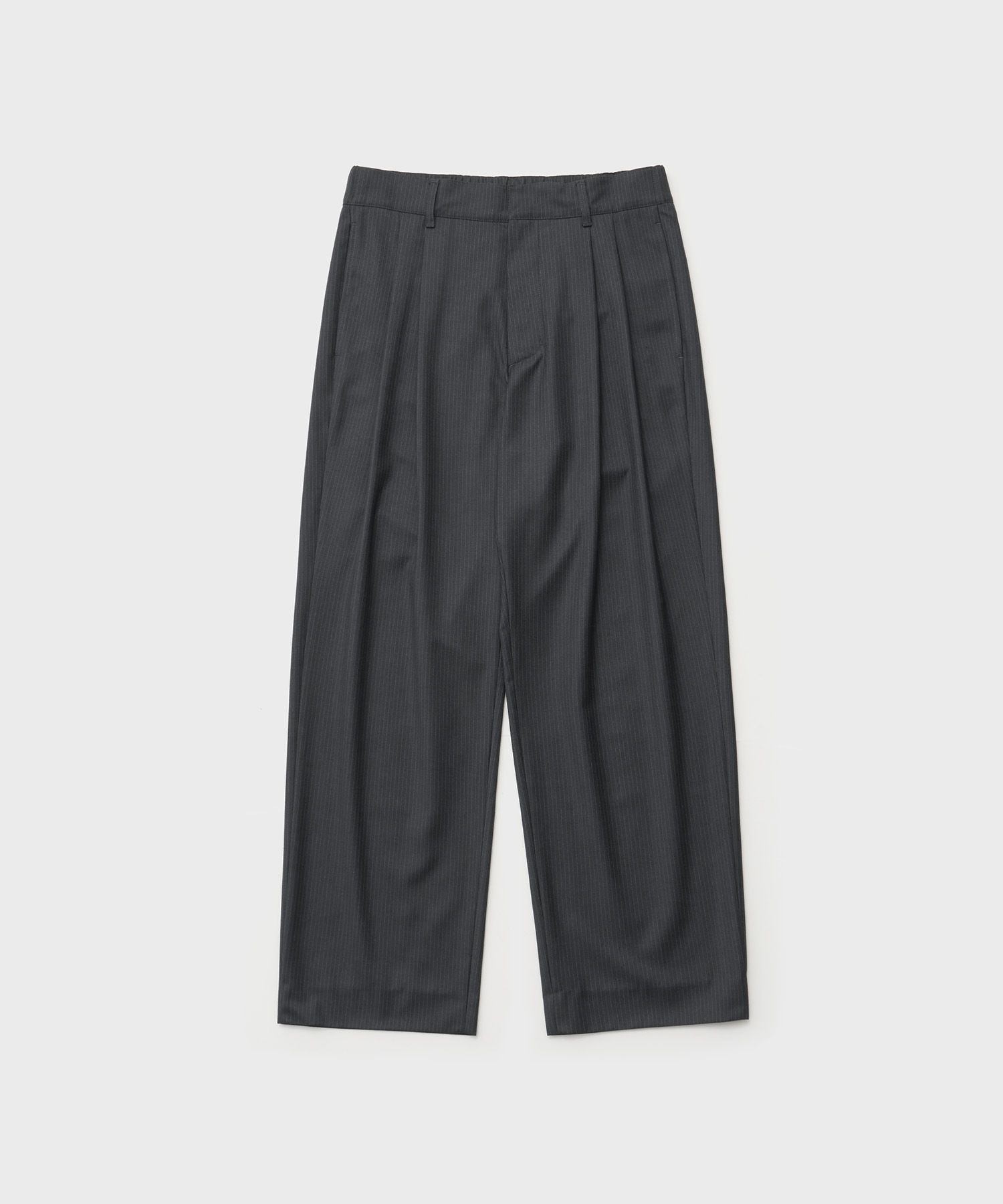 MUSINSA | ANOTHER OFFICE Narrow Stripe Tapered Slacks (Heather Charcoal)