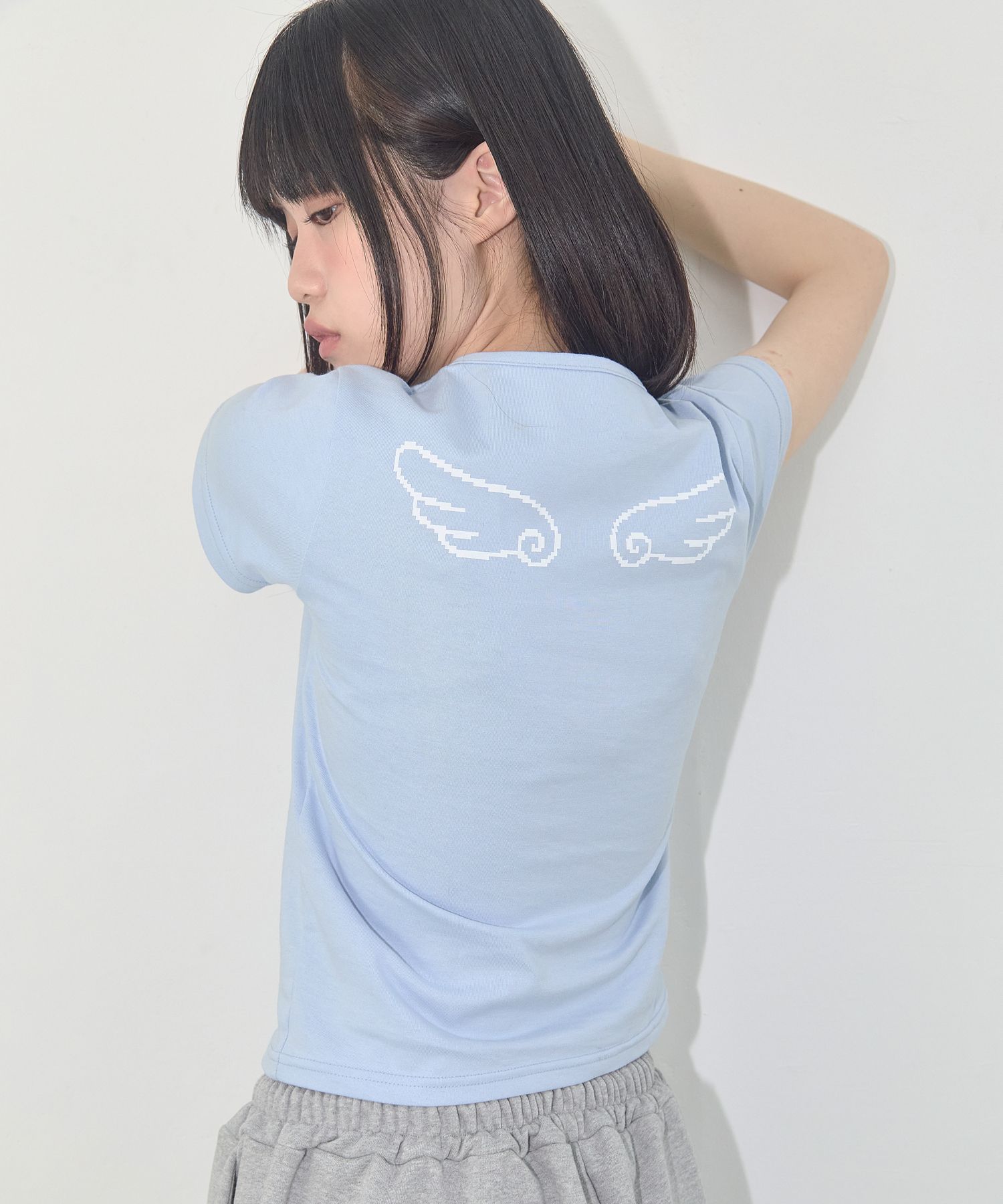 MUSINSA公式 | FANCY CLUB ANGEL MARK CROP T (SKY BLUE) F25QB104