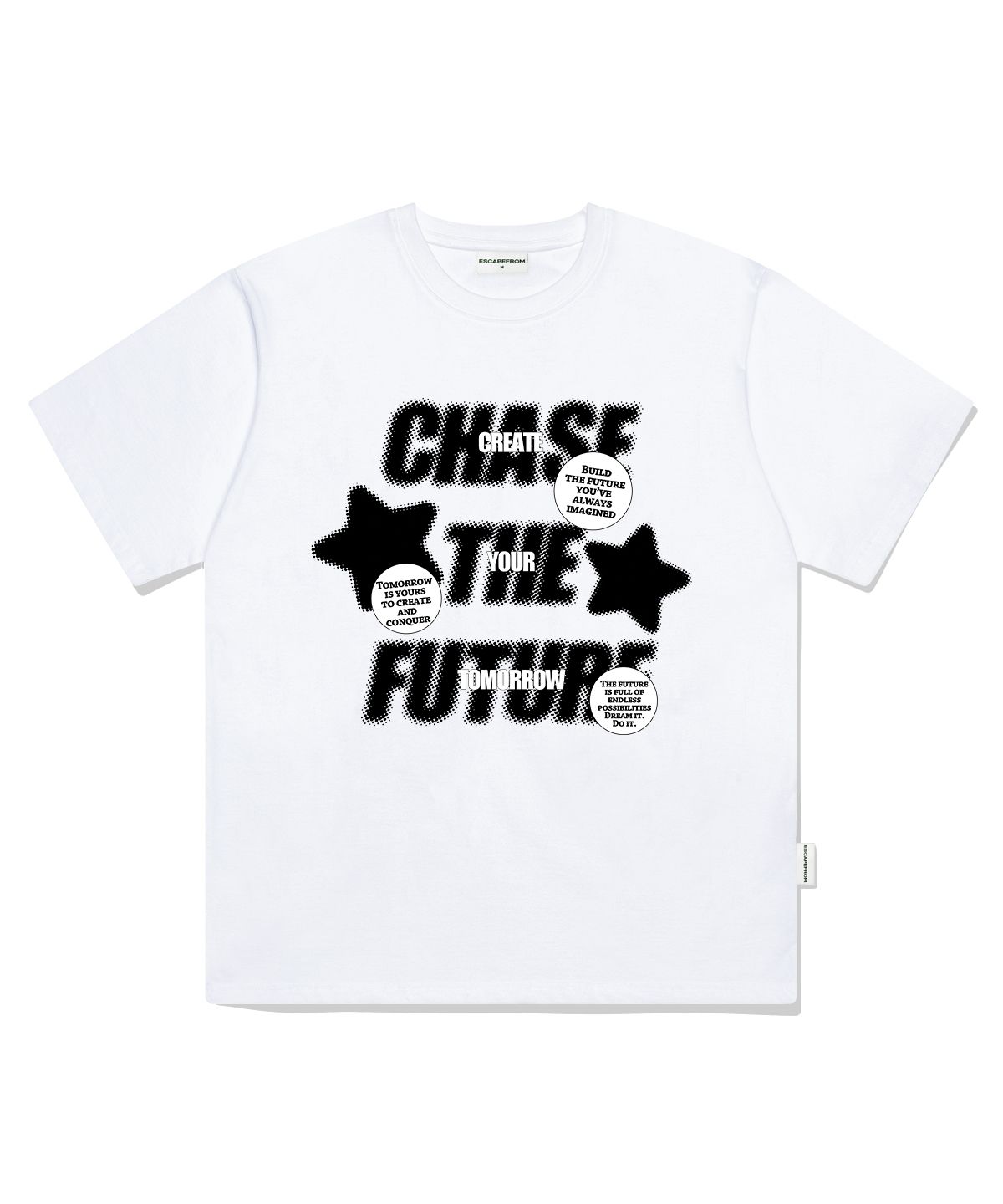 MUSINSA公式 | ESCAPEFROM Chase the Future Print Overfit Short Sleeve T-Shirt White