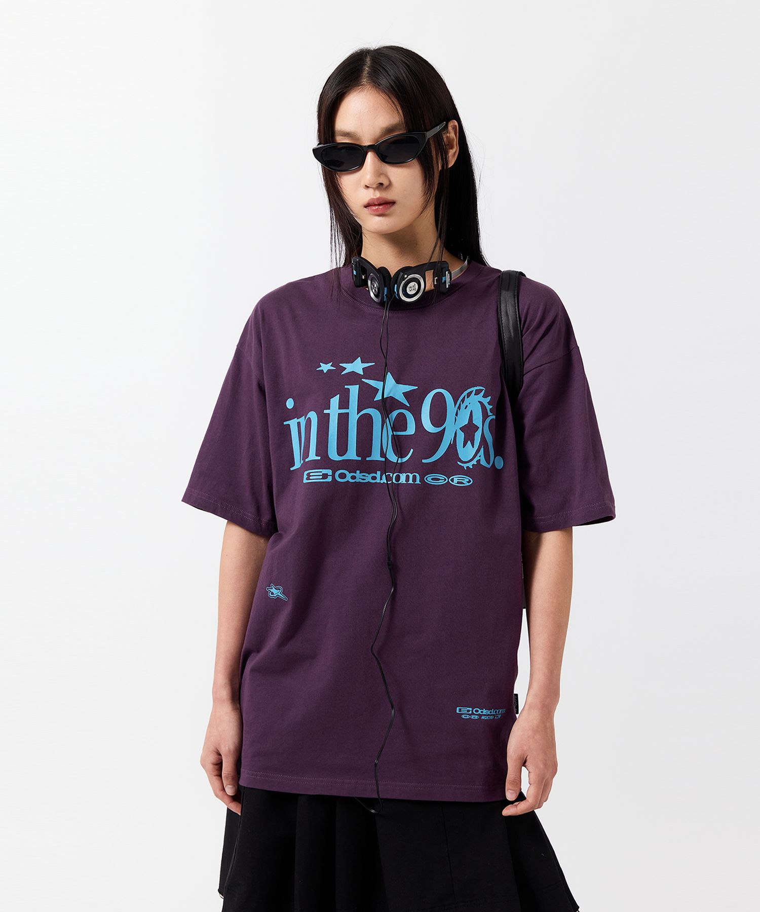 MUSINSA | ODDSTUDIO IN THE NINET'S GRAPHIC OVERFIT T-SHIRT - DARK PURPLE