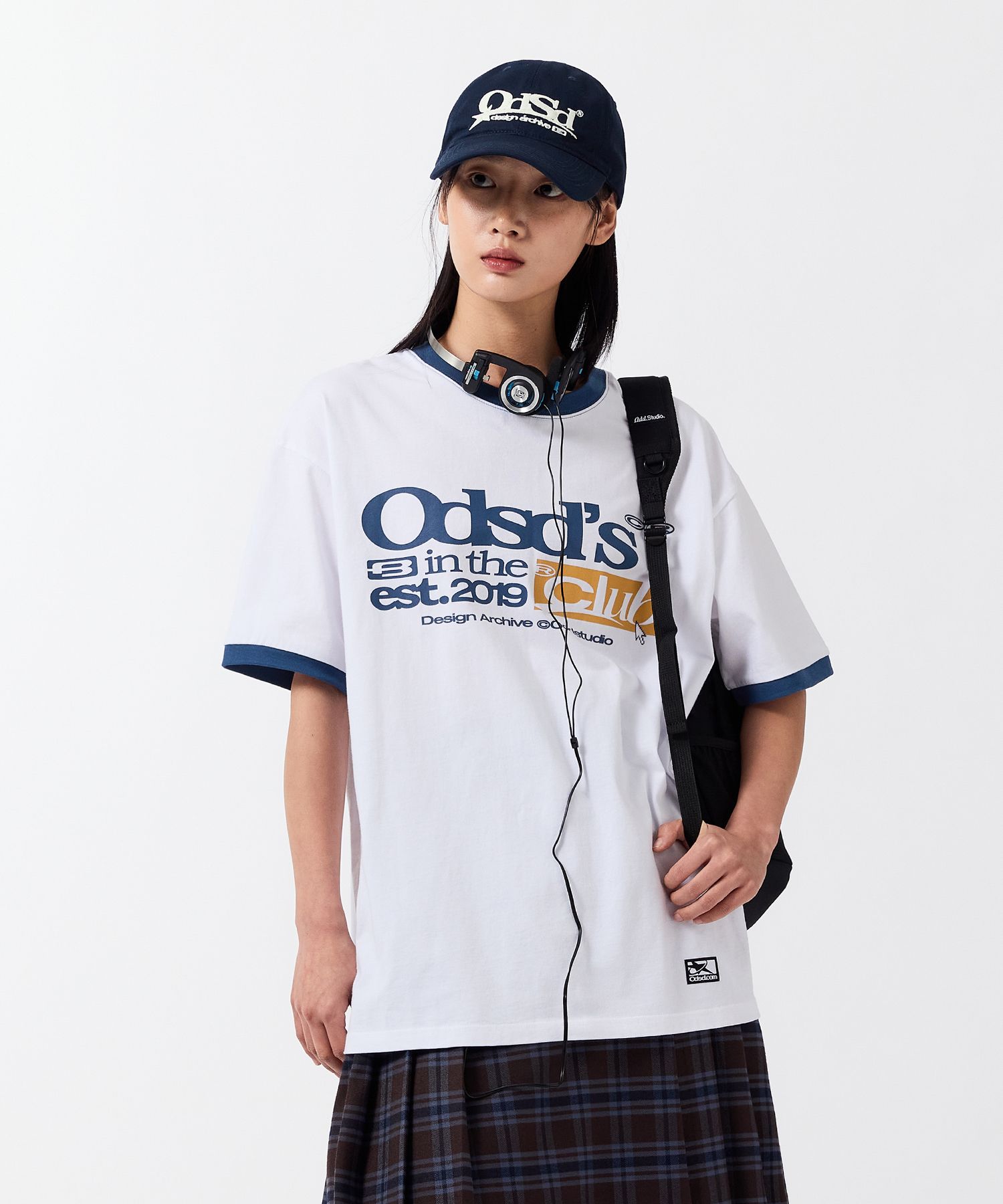 MUSINSA公式 | ODDSTUDIO ODSD Ringer Color Block Overfit T-Shirt - WHITE