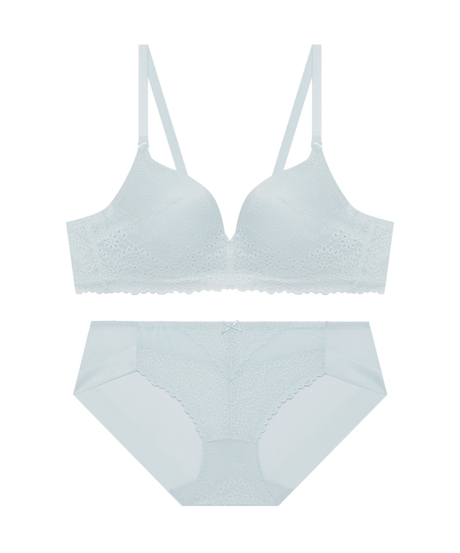 MUSINSA | CODESCOMBINE INNERWEAR Pure Eyelet Lace Bra Panty Set_Light ...