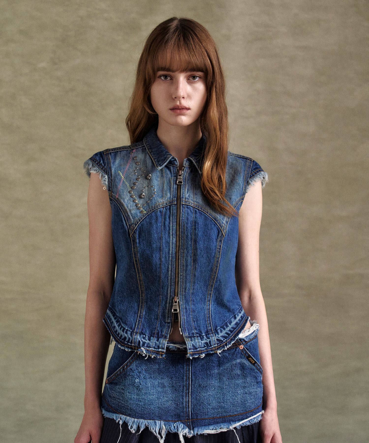 MUSINSA公式 | ANDERSSON BELL FOR WOMEN Dusty Denim Liberated Cap Sleeve ...