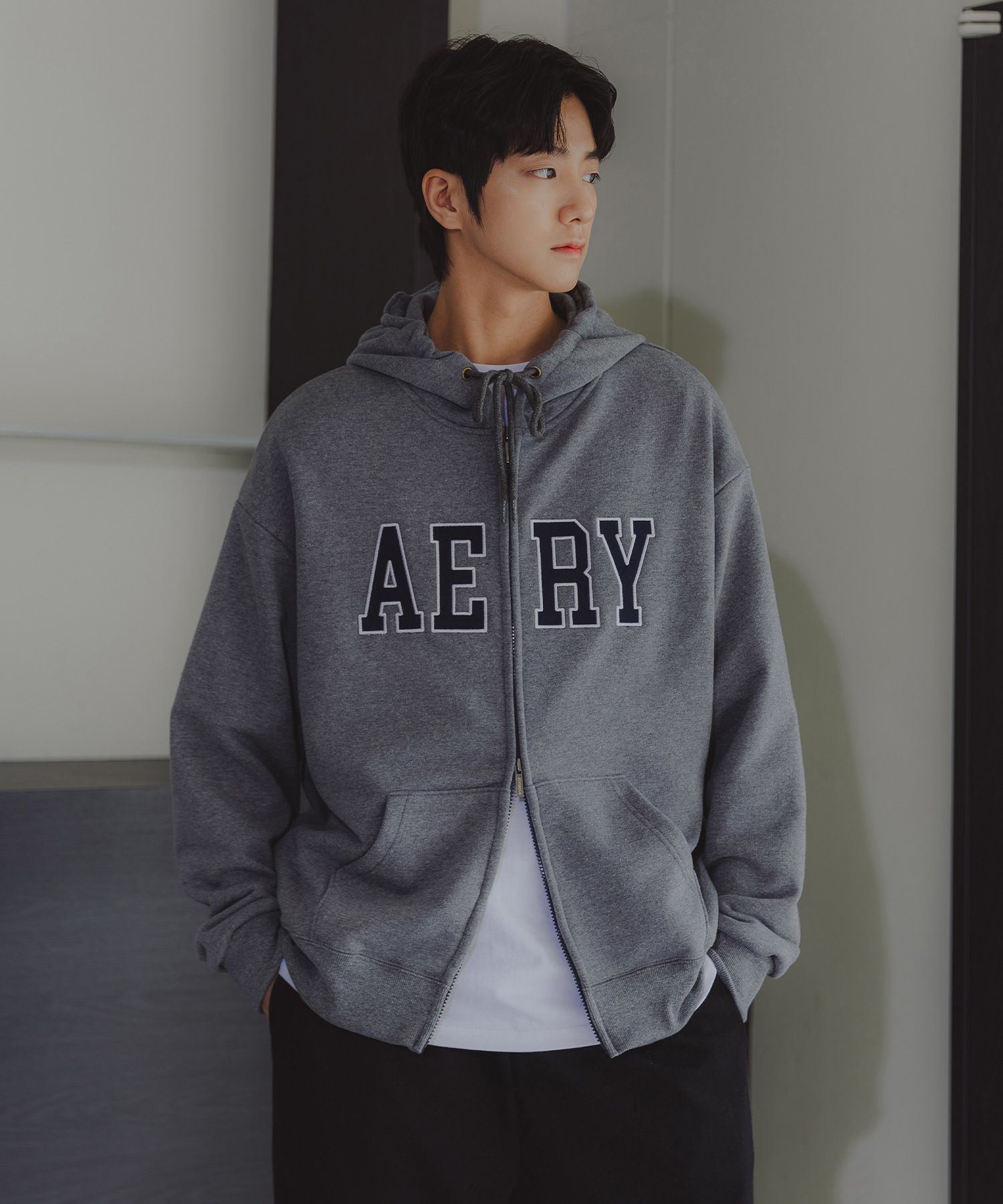 MUSINSA | ALVINCLO AERY Applique Overfit Hoodie AZH747