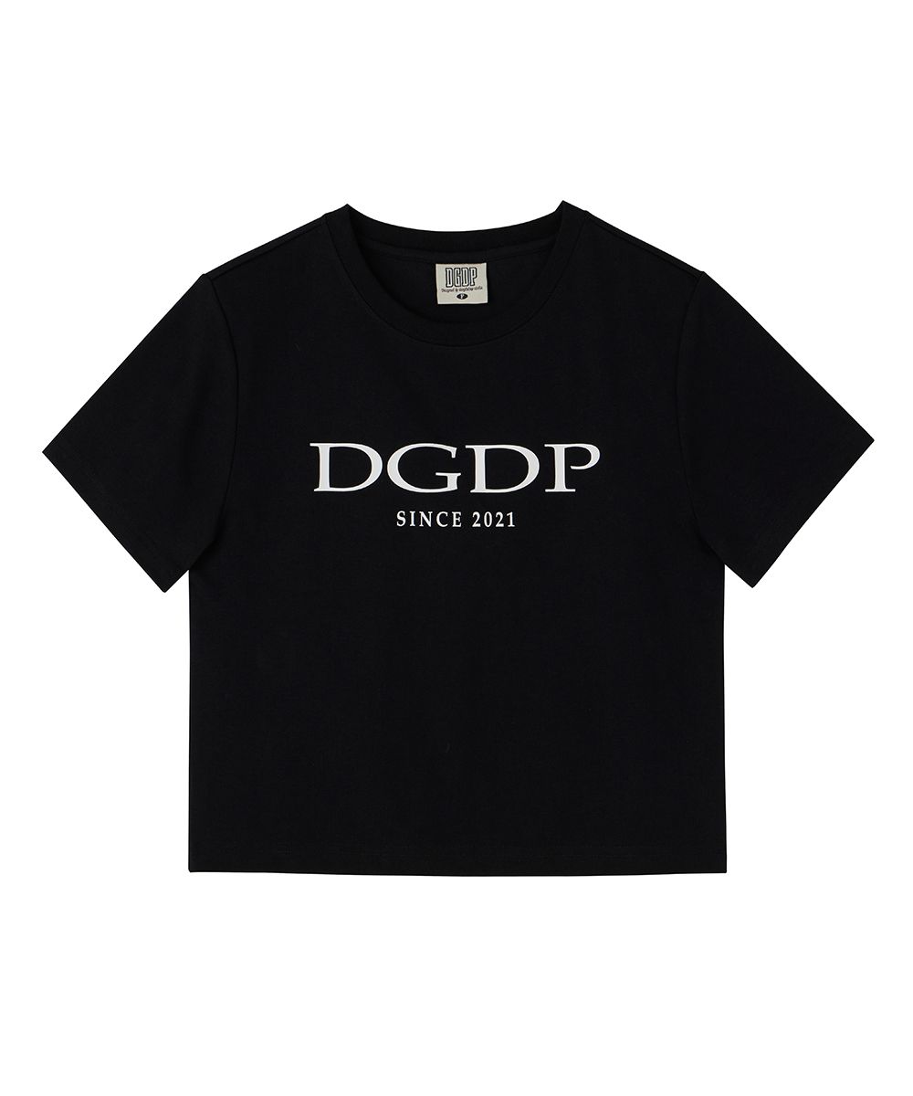 MUSINSA | DANGLEDROP DGDP Point Logo Crop Short Sleeve Black