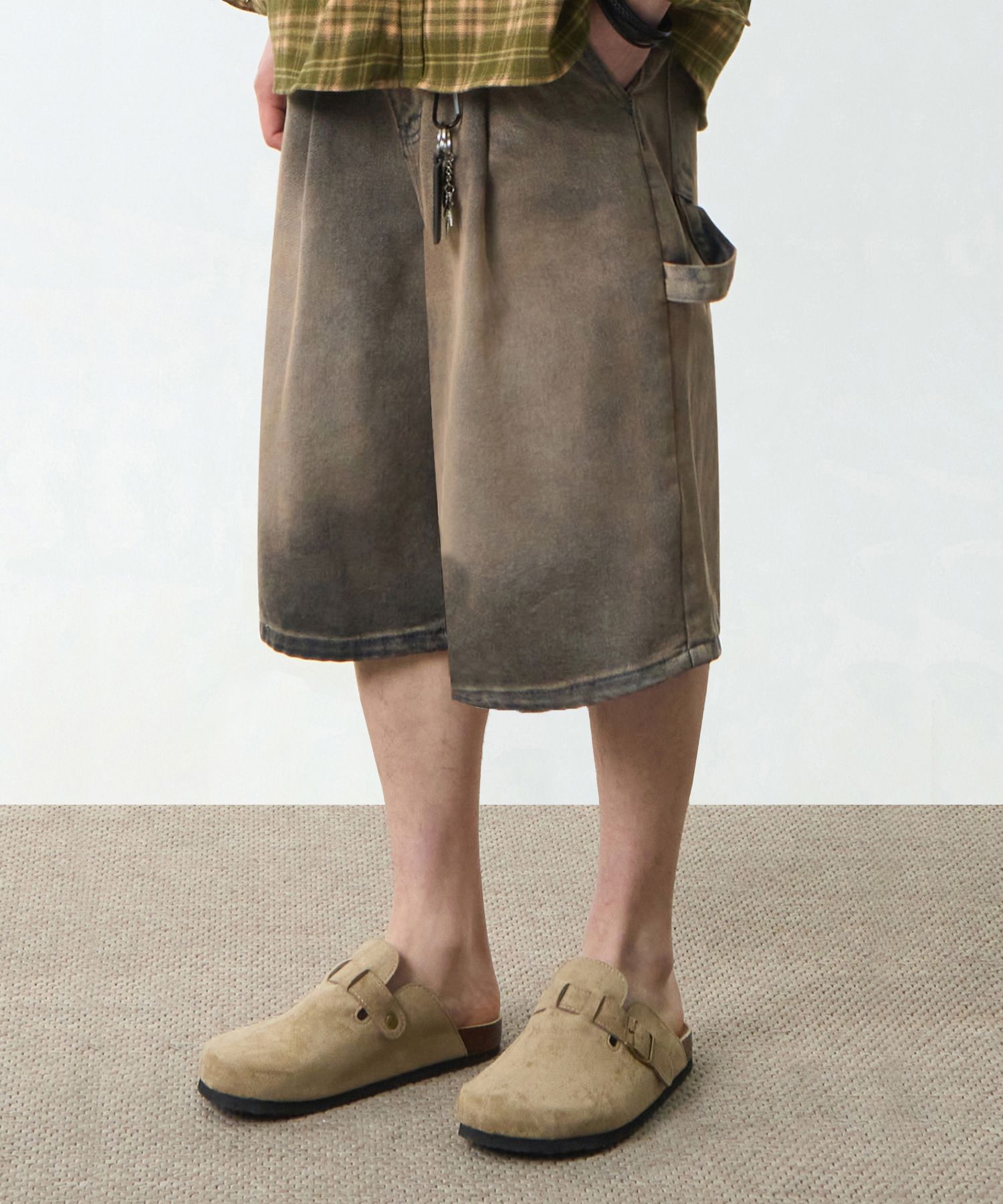 MUSINSA | DIMITRI BLACK Biowashed Carpenter Bermuda Denim Pants_Dirty ...