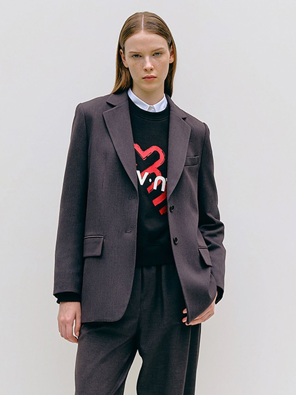 MUSINSA | LUVM BOXY TAILORED JACKET_CHARCOAL GRAY