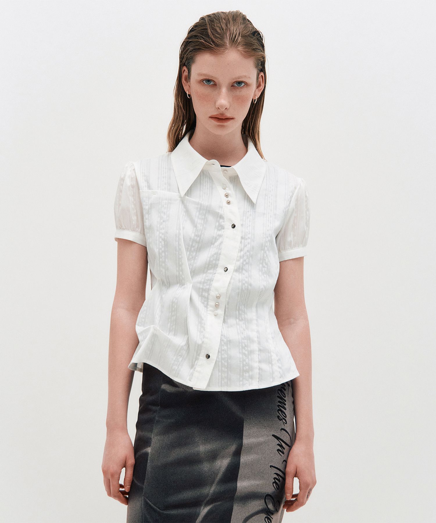 MUSINSA公式 | KIMZISU DOZI - Puffed Button Up Shirt _ OFF WHITE