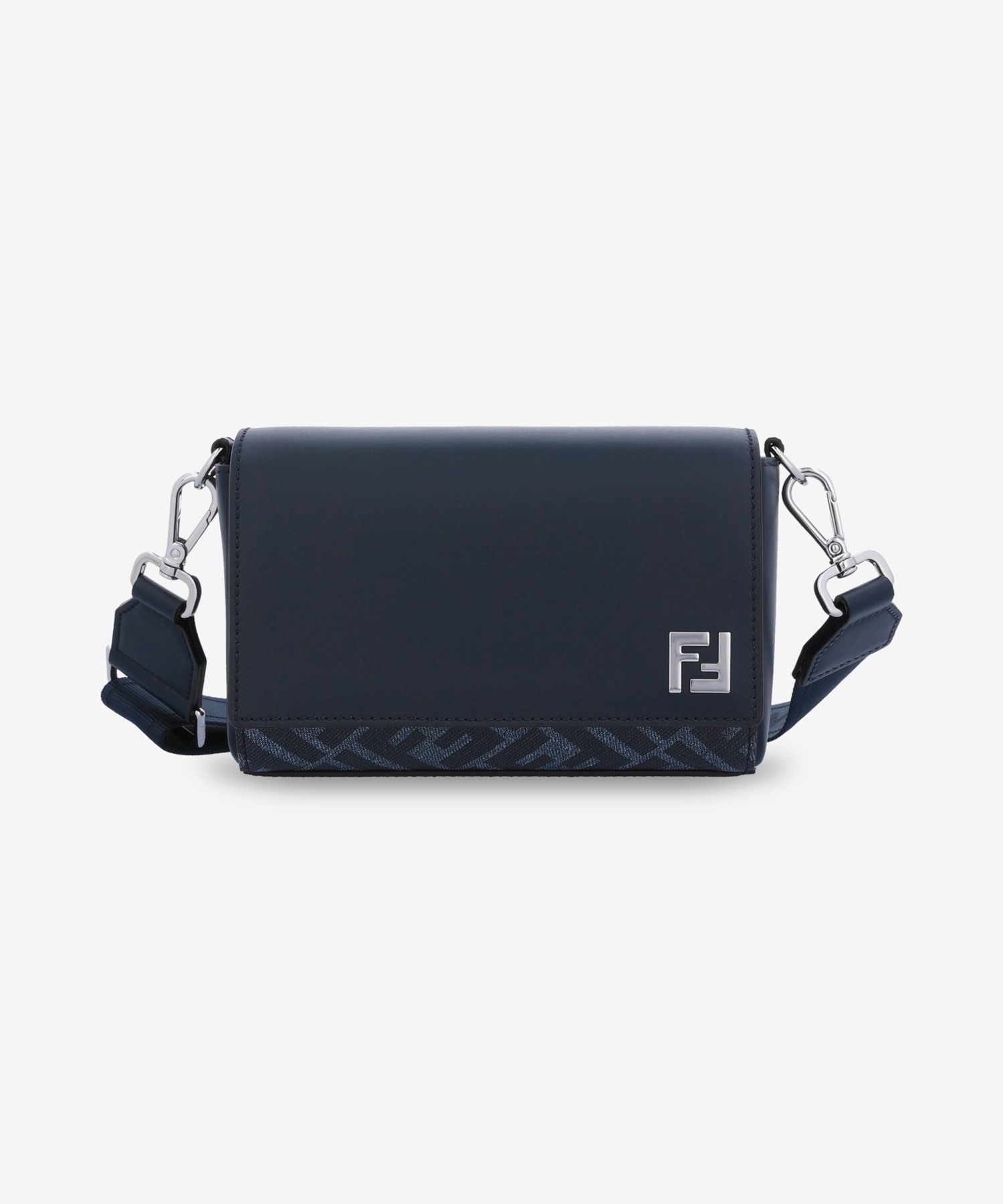 MUSINSA | FENDI Small FF Compact Crossbody Bag - Blue / 7M0363ASICF1O97