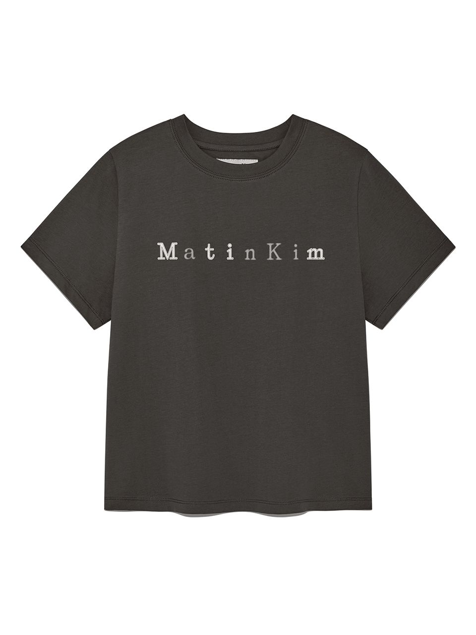 Matin Kim MATIN KIM STICKER GRAPHIC LOGO TOP IN CHARCOAL (Creatrip)