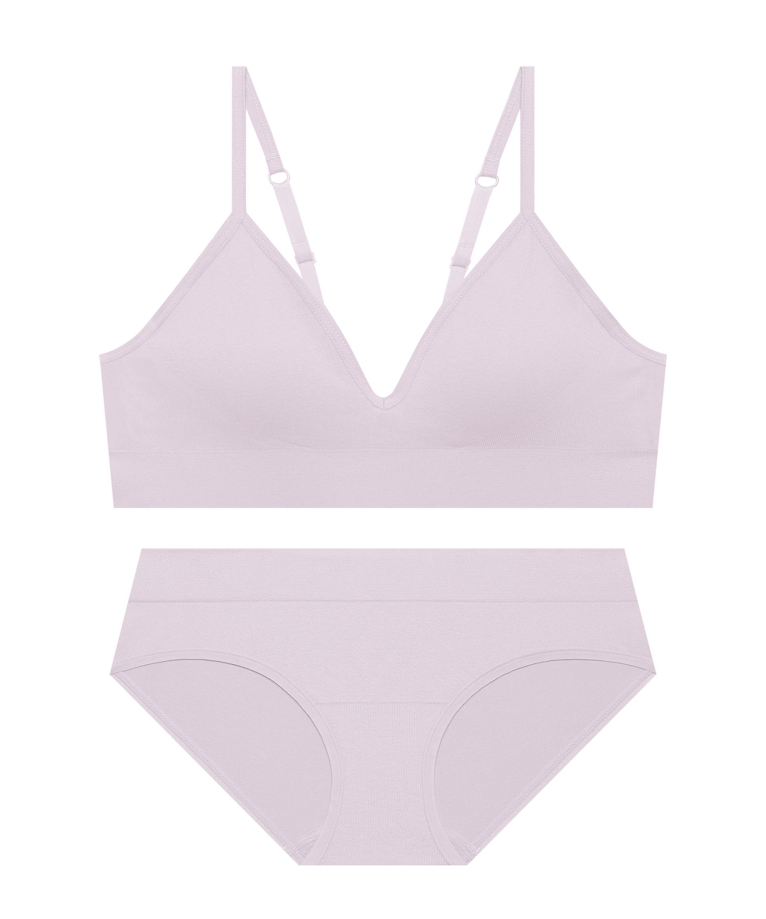 MUSINSA | HYGGE UNDERWEAR [DAILY] Daily No-Wire Bralette Panty Set - Pink