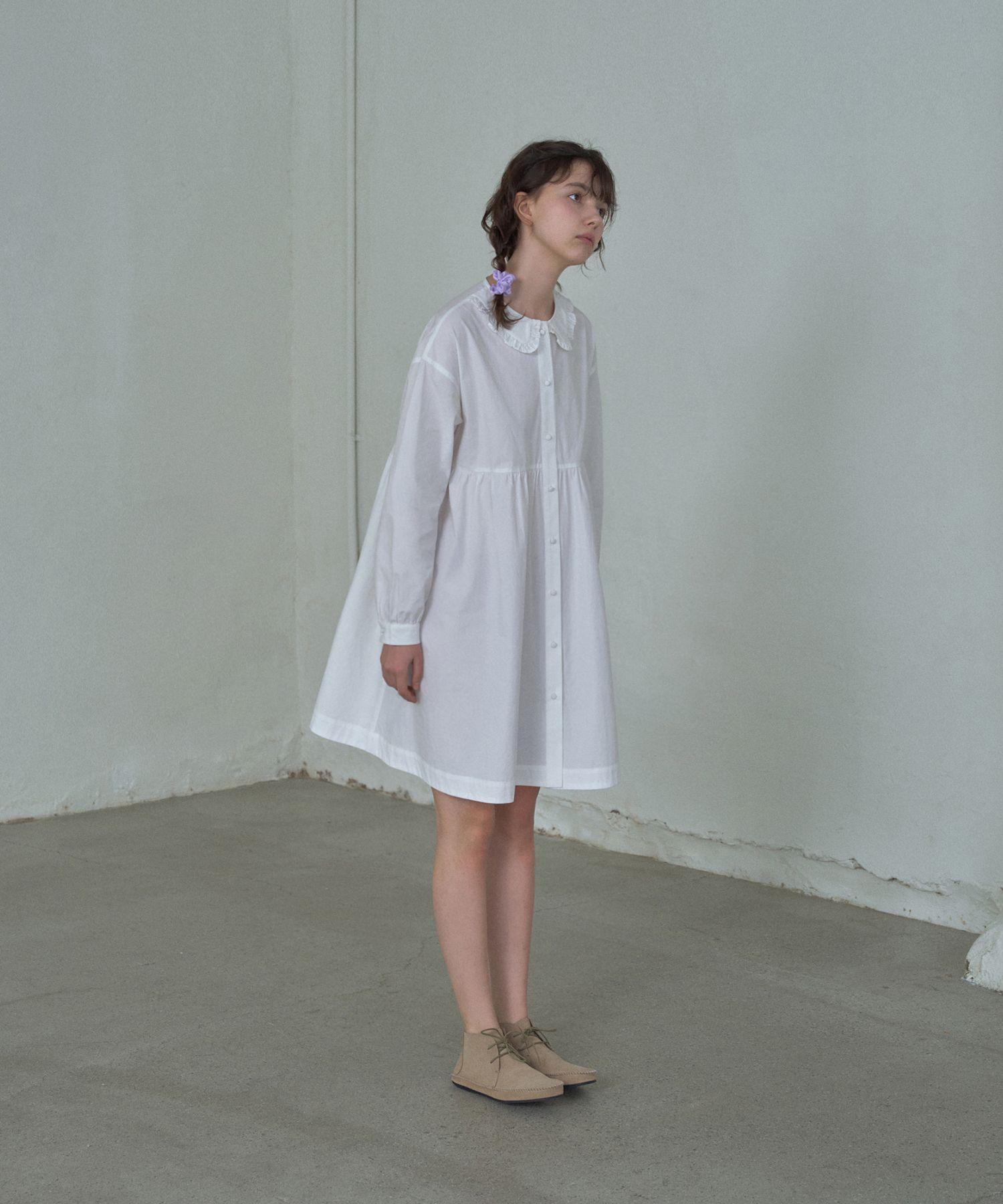 MUSINSA | HANE Round Volume Half One Piece_White