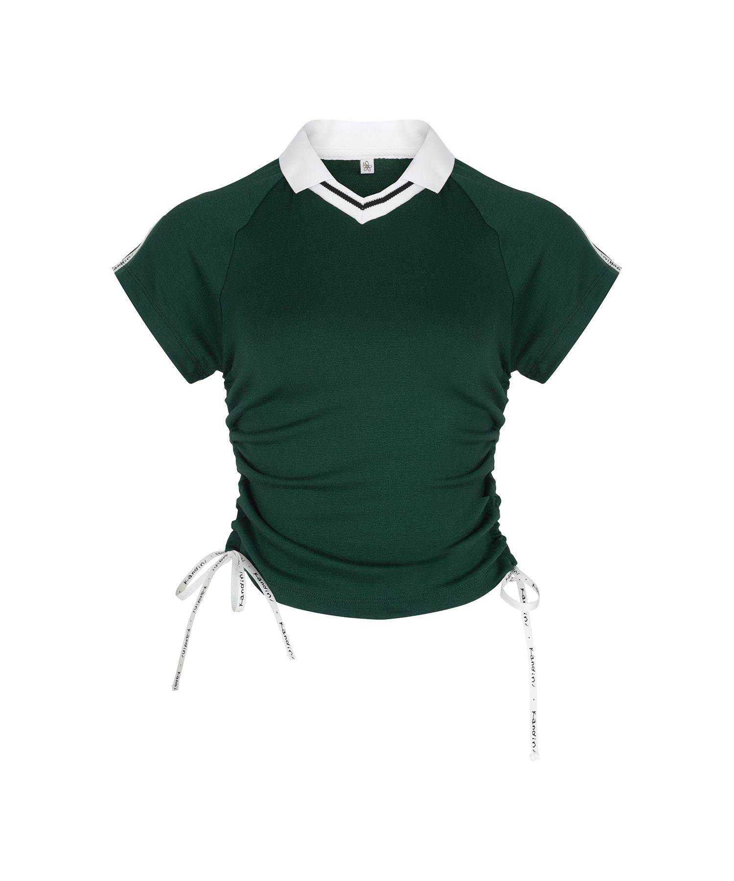 MUSINSA | KANDINI Green Side String Slim T-Shirt