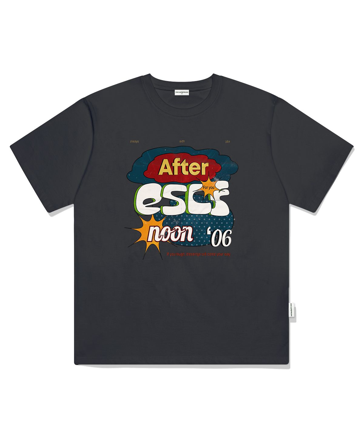 MUSINSA | ESCAPEFROM Vintage Cloud Poster Print Overfit Short Sleeve ...