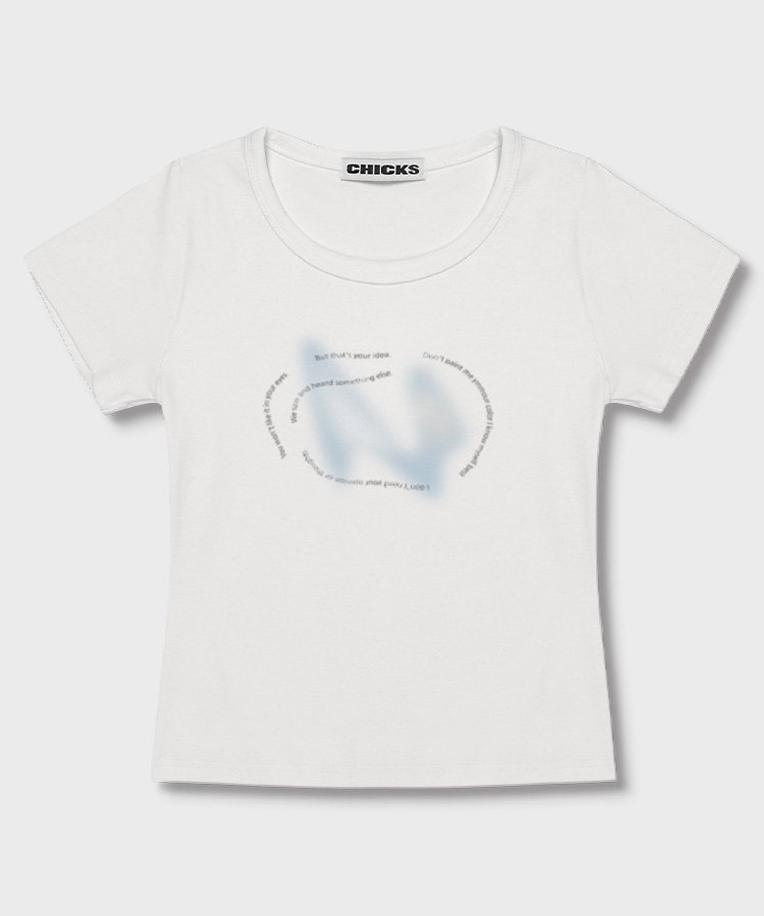 MUSINSA公式 | CHICKS Bold Essence Crop Slim Fit Short Sleeve T-Shirt White