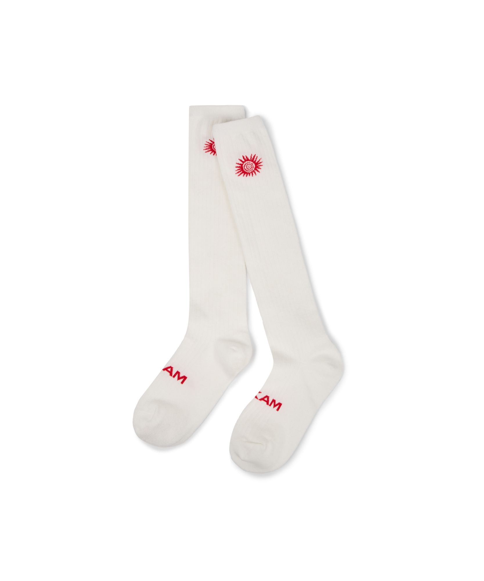 MUSINSA | AAKAM [2PACK] Sun Printed Long Socks (White)