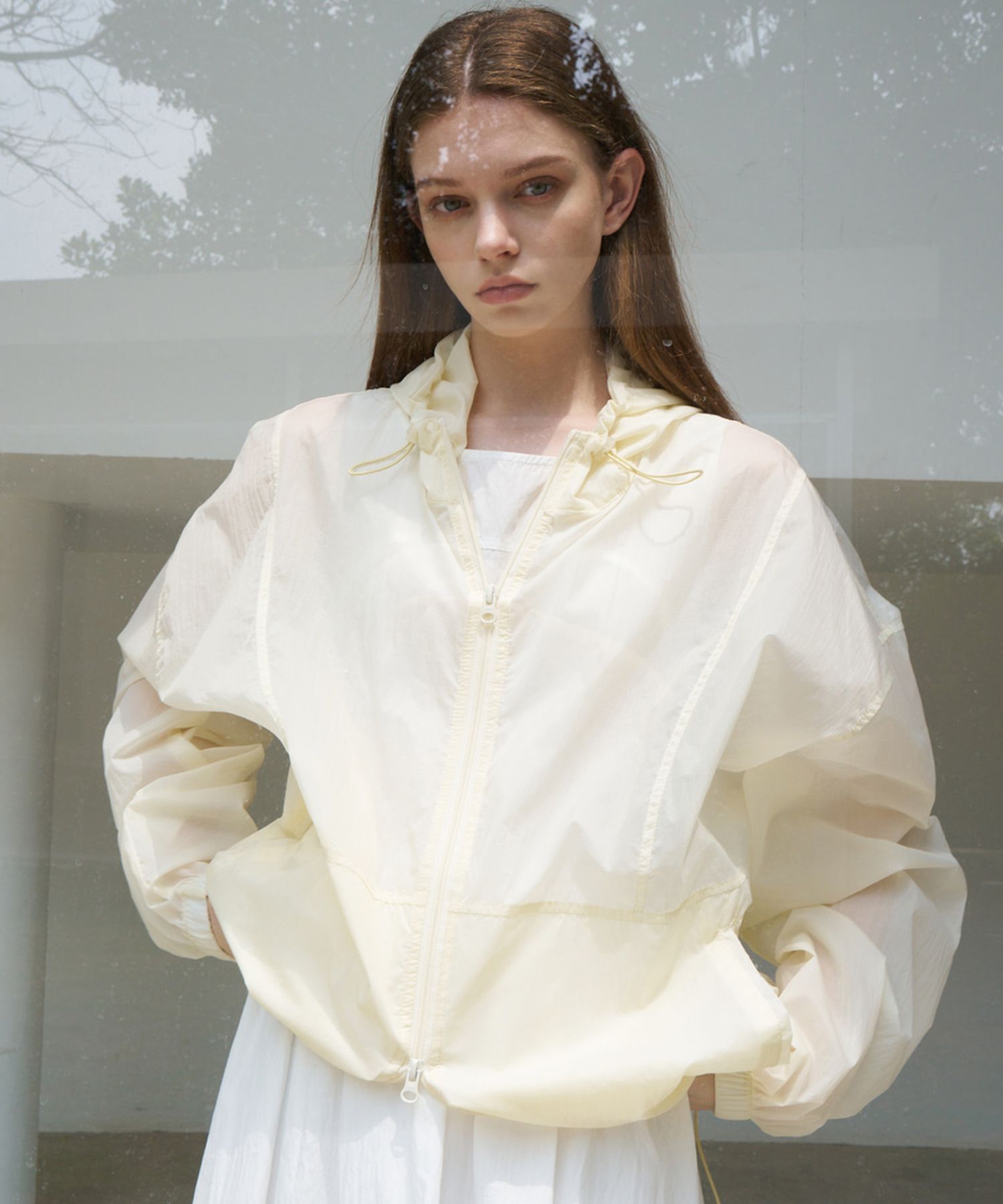 MUSINSA | MOOD INSIDE (Woman) Airshield Sheer Windbreaker_Yellow