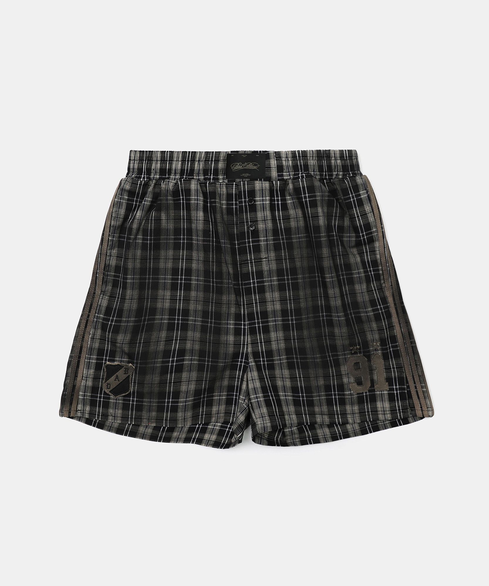 MUSINSA | BADBLOOD Vintage Billy Check Boxer Shorts - Black