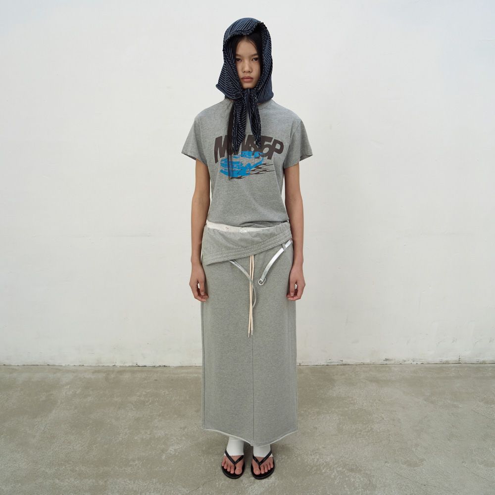 MUSINSA | LCDC TM FOLD-OVER JERSEY SKIRT (GREY)