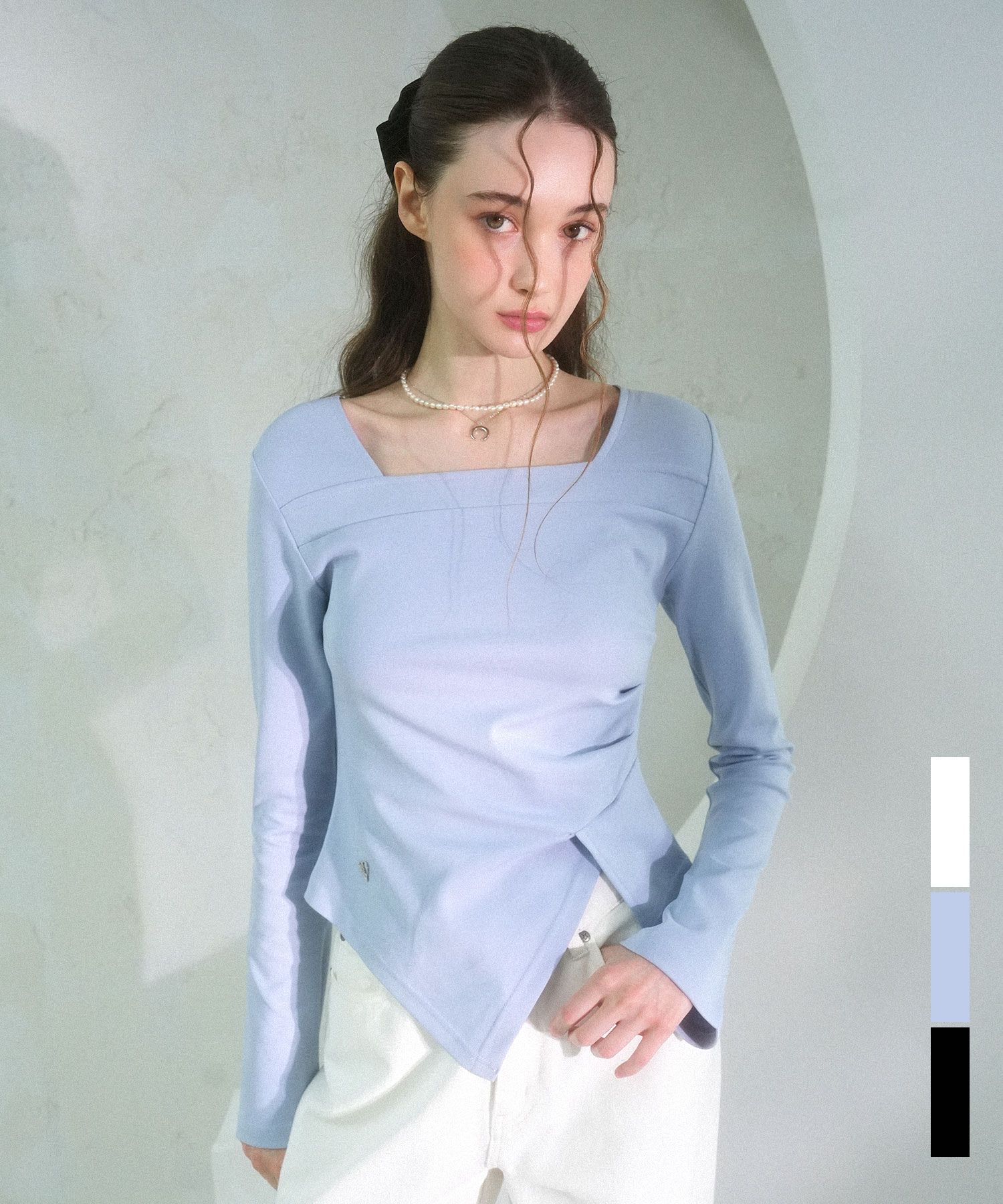 MUSINSA公式 | VIVACIOUS Elegant Side Tuck T-shirt - 3COL