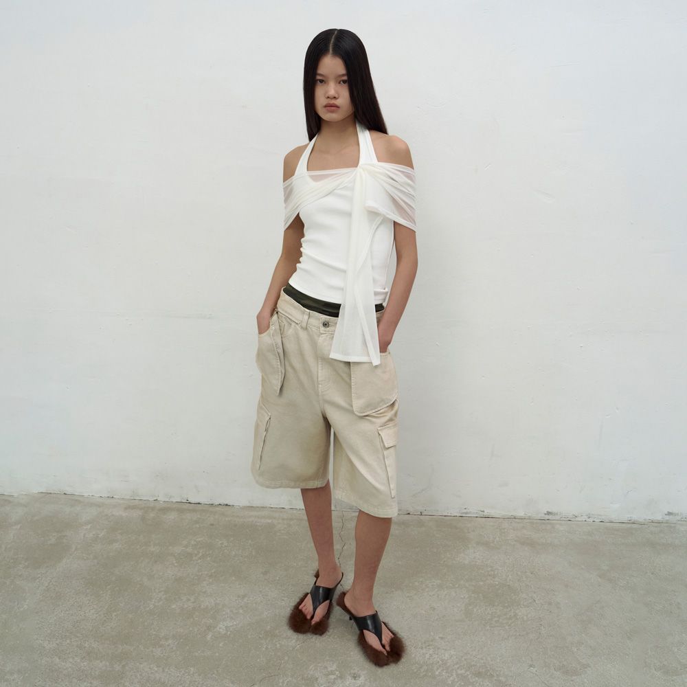 MUSINSA | LCDC TM MULTI-POCKET DENIM SHORTS (SAND BEIGE)