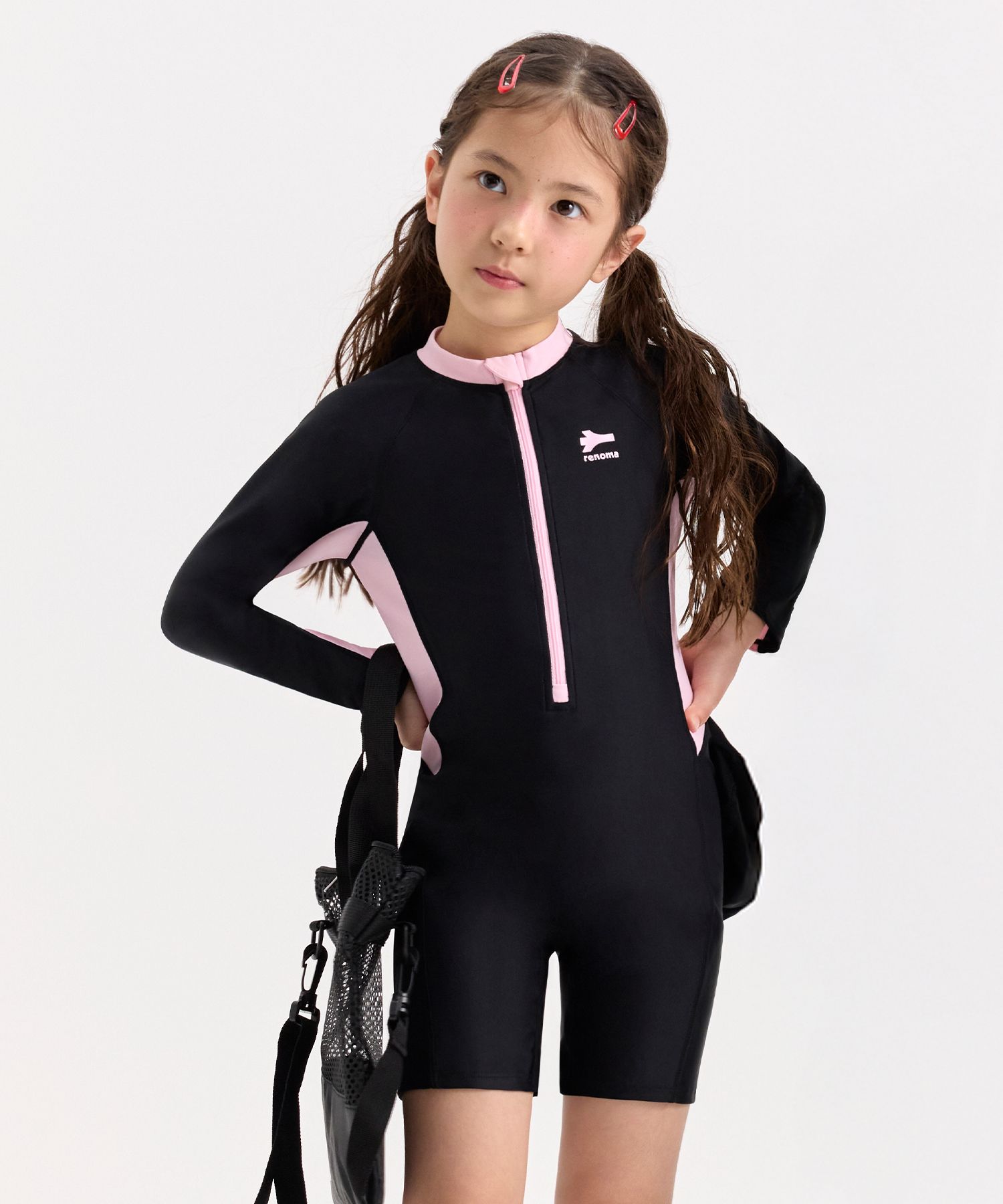 MUSINSA | RENOMASWIM Girls' Unitard 3-Piece Half-Body Survival Swim Kit ...