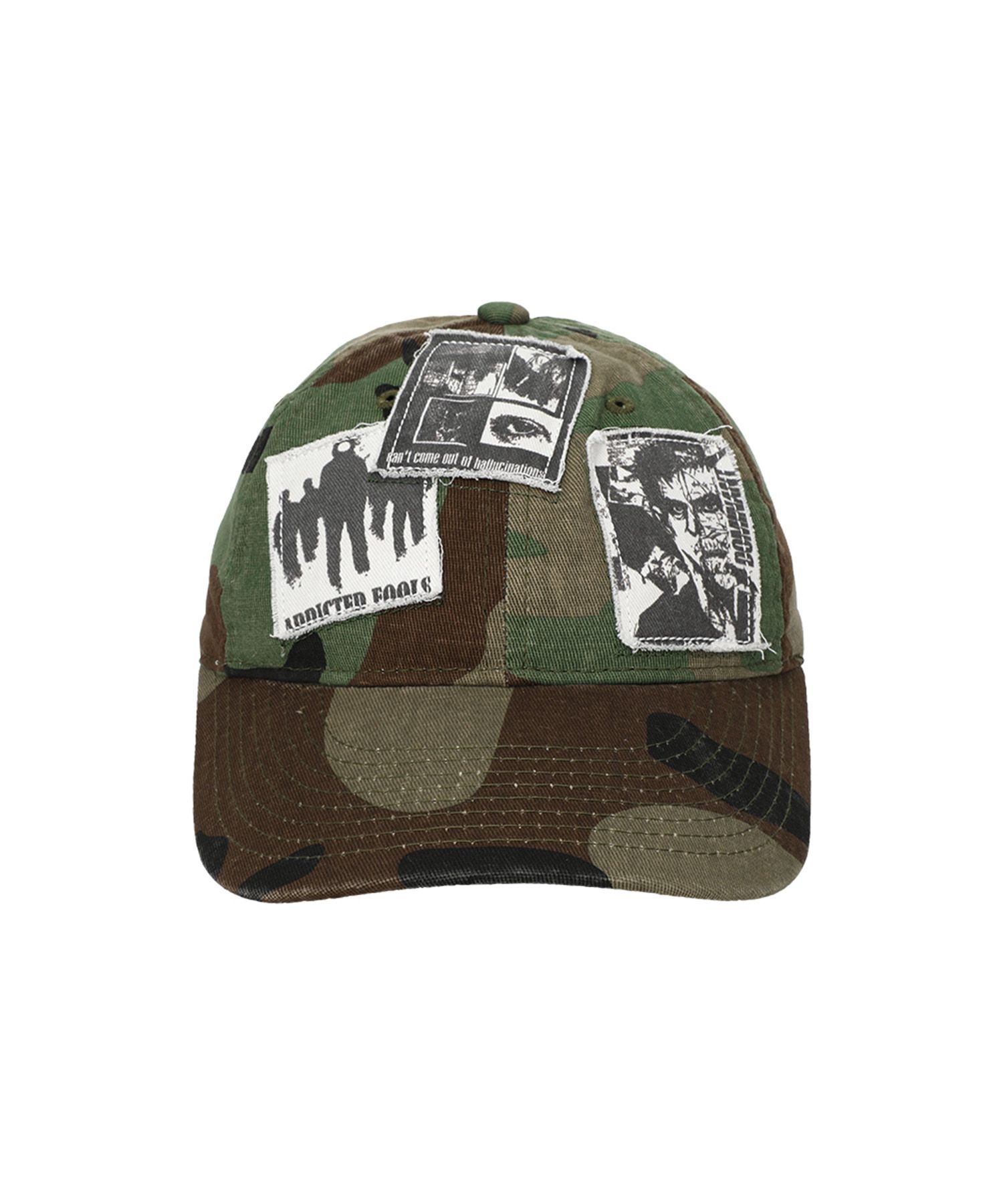 MUSINSA | DOMINANT Distressed Patch Cap_Camo