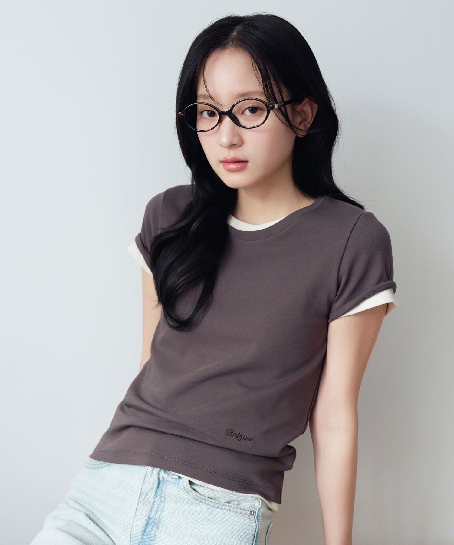 MUSINSA | KNIZURE Cotton Classic Round Short Sleeve T-Shirt_4COLOR