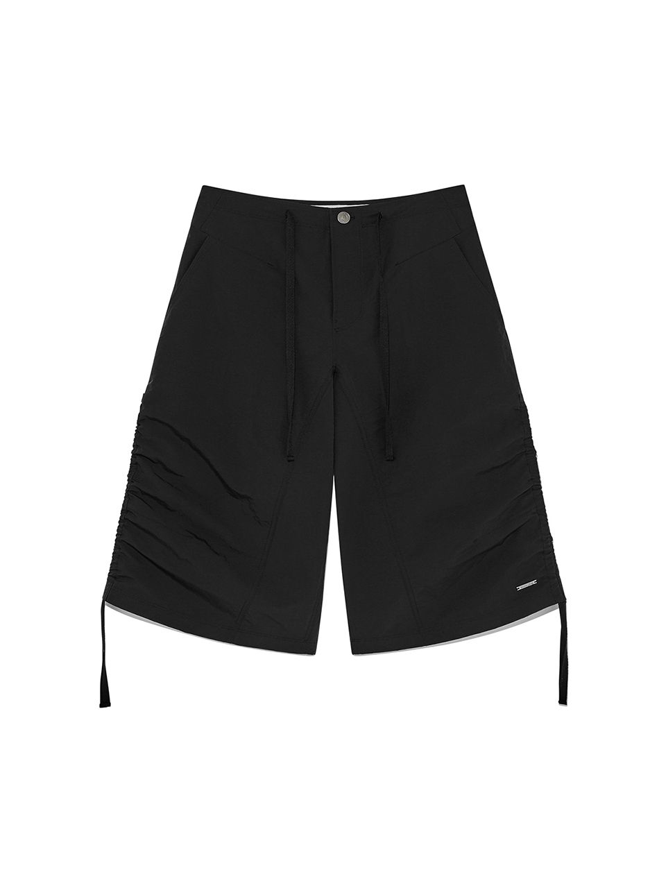 MUSINSA | MATIN KIM NYLON STRING HALF PANTS IN BLACK