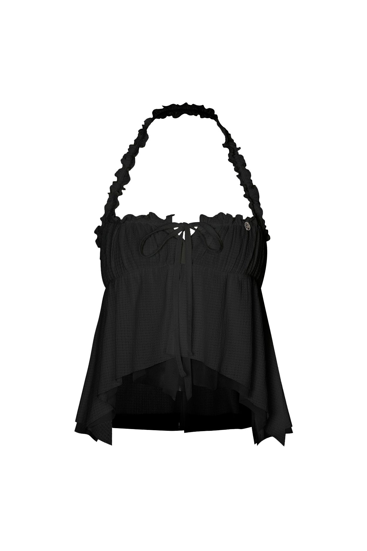 MUSINSA | PAINORPLEASURE DARLING TOP black