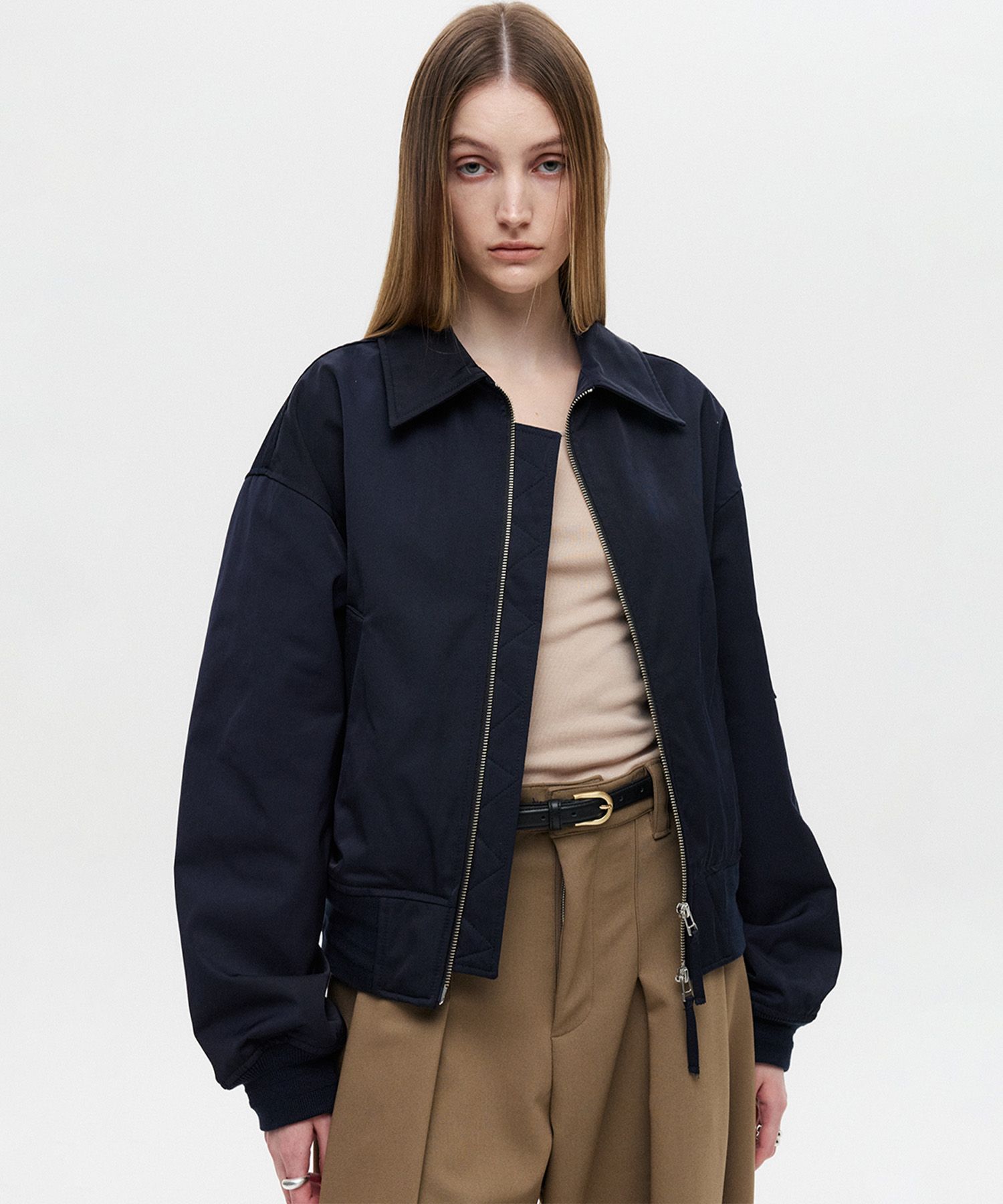 MUSINSA | DNSR WOMEN Flight Crop MA-1 Navy