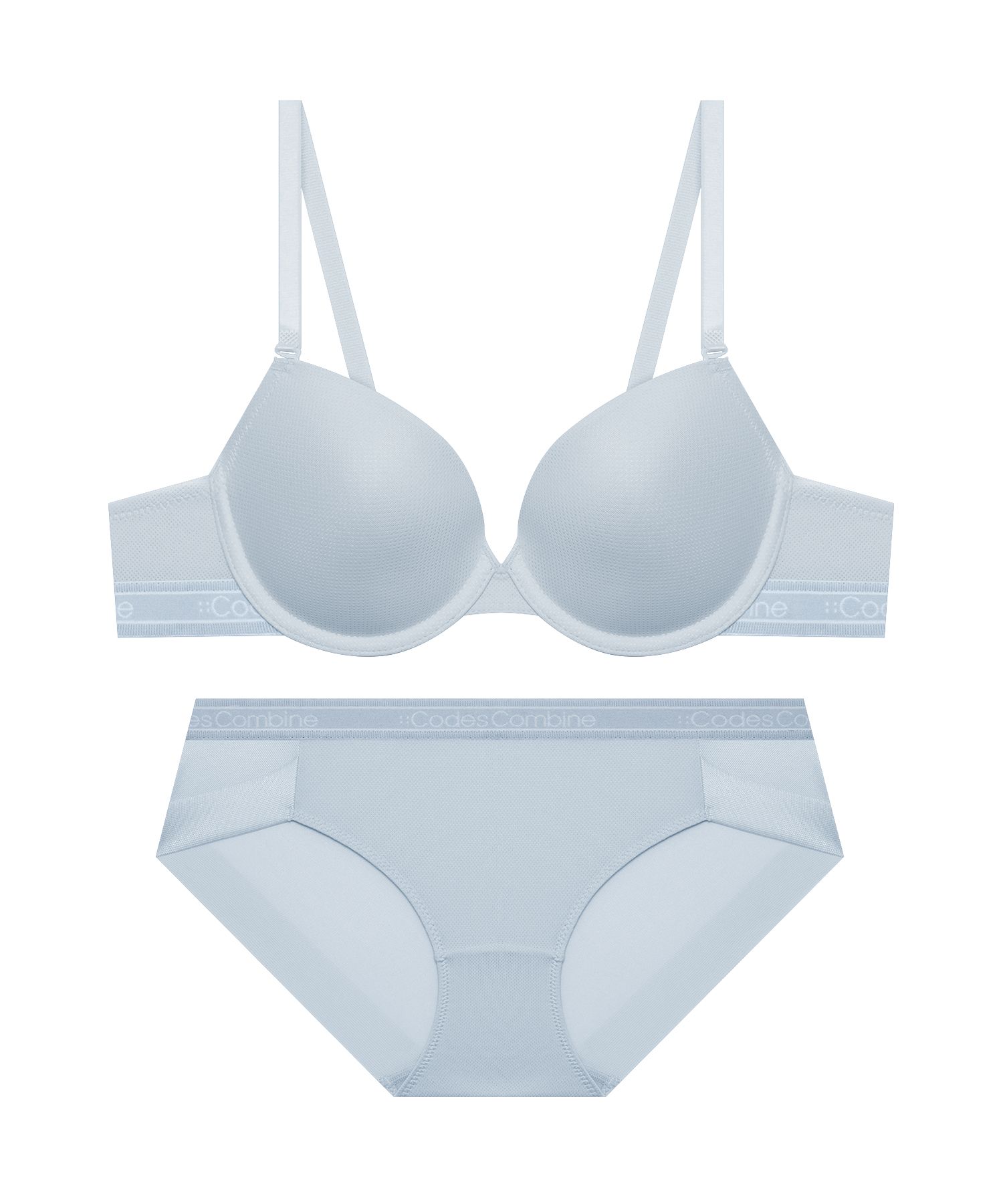 MUSINSA公式 | CODESCOMBINE INNERWEAR Cool Mesh Aerocool Basic Bra Ham Panty Set_Sky Blue