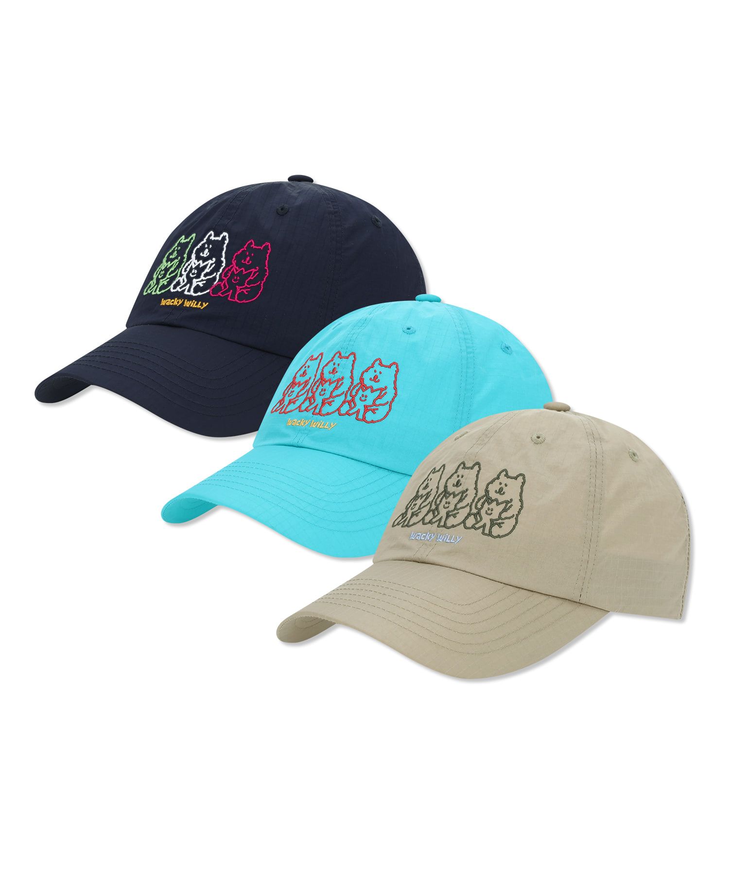 MUSINSA | WACKY WILLY Nylon ball cap (3 colors)