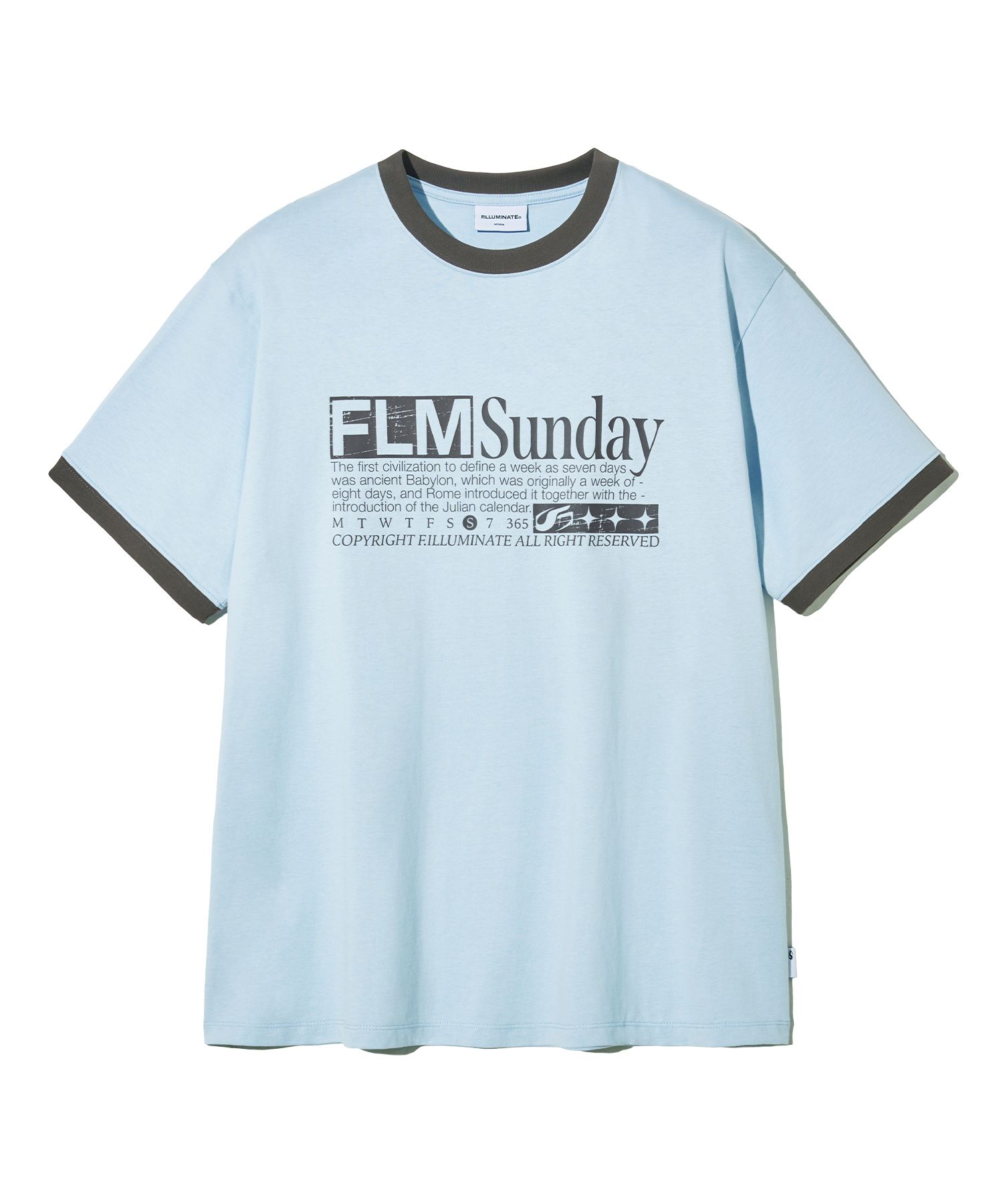 MUSINSA | FILLUMINATE FLM Sunday Ringer T-Shirt - Sky Blue