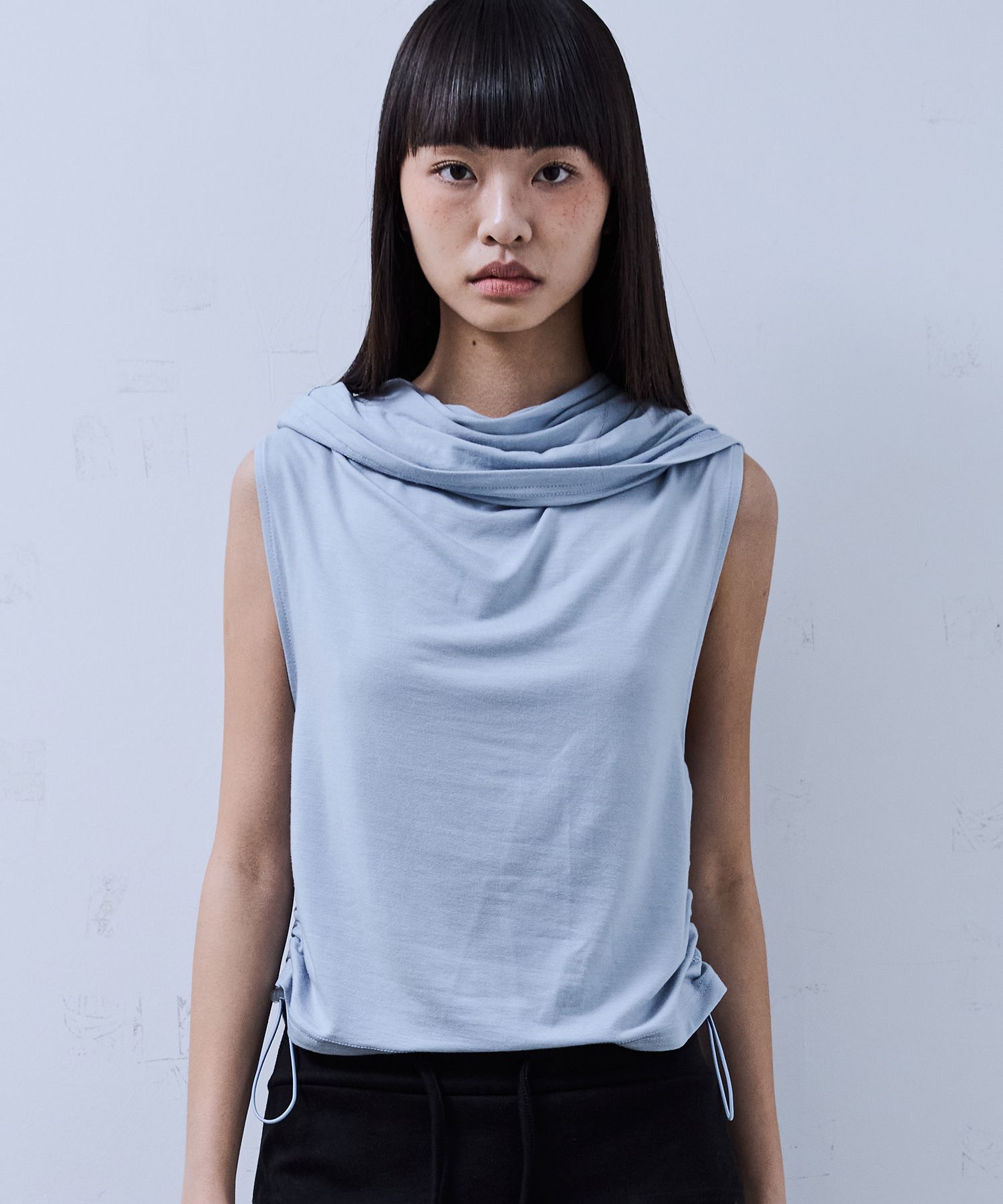 MUSINSA | PLACE STUDIO Shirring Point String Wave Hood High Neck ...