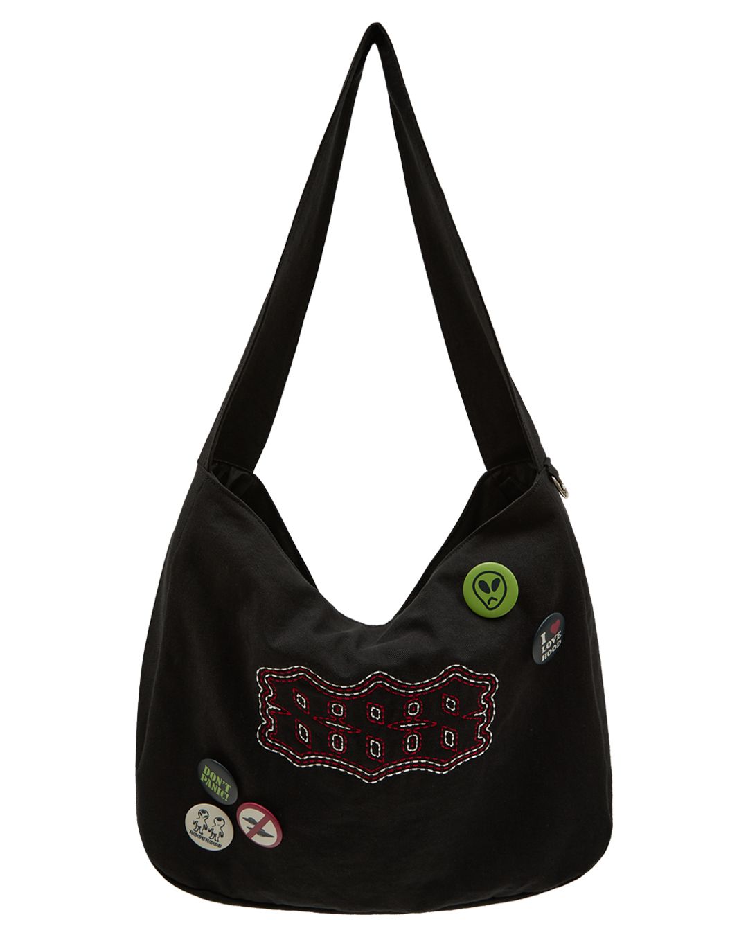 MUSINSA公式 | HOODHOOD 888 ピンボタンショルダーバッグ ブラック