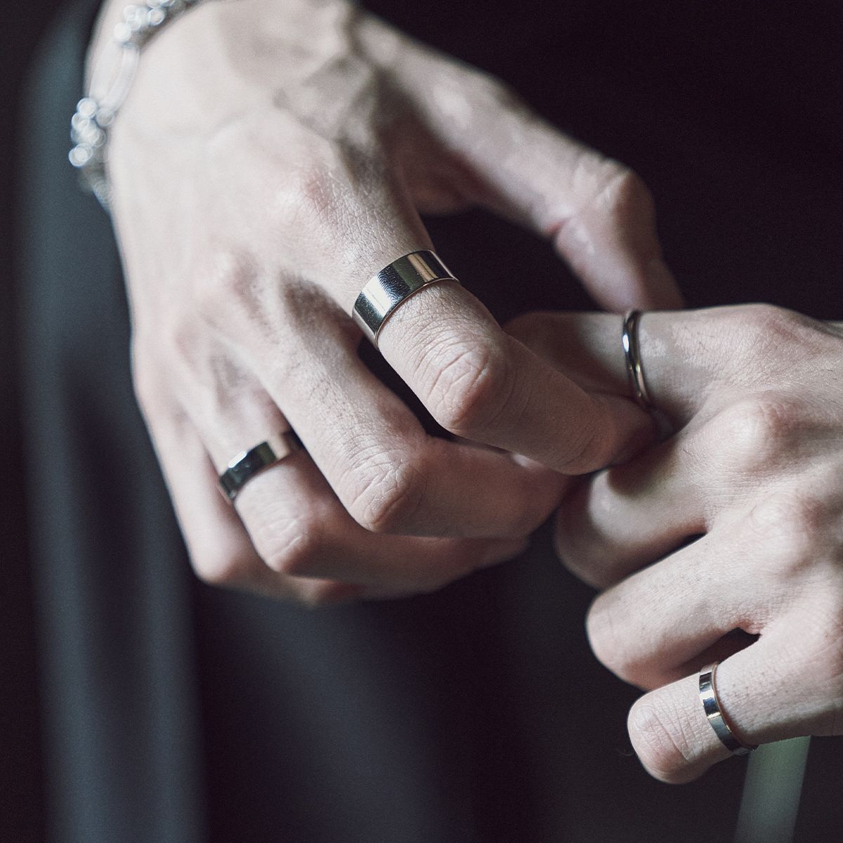 MUSINSA | SILVERTAG Open ring layered ring BRF SET set