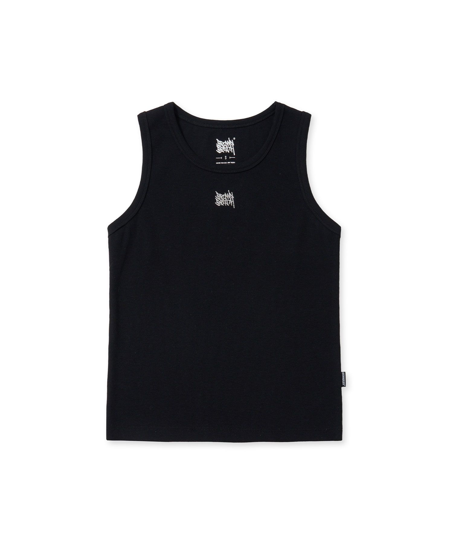 MUSINSA | BROWNBREATH W TAG FRICE SLEEVELESS - BLACK