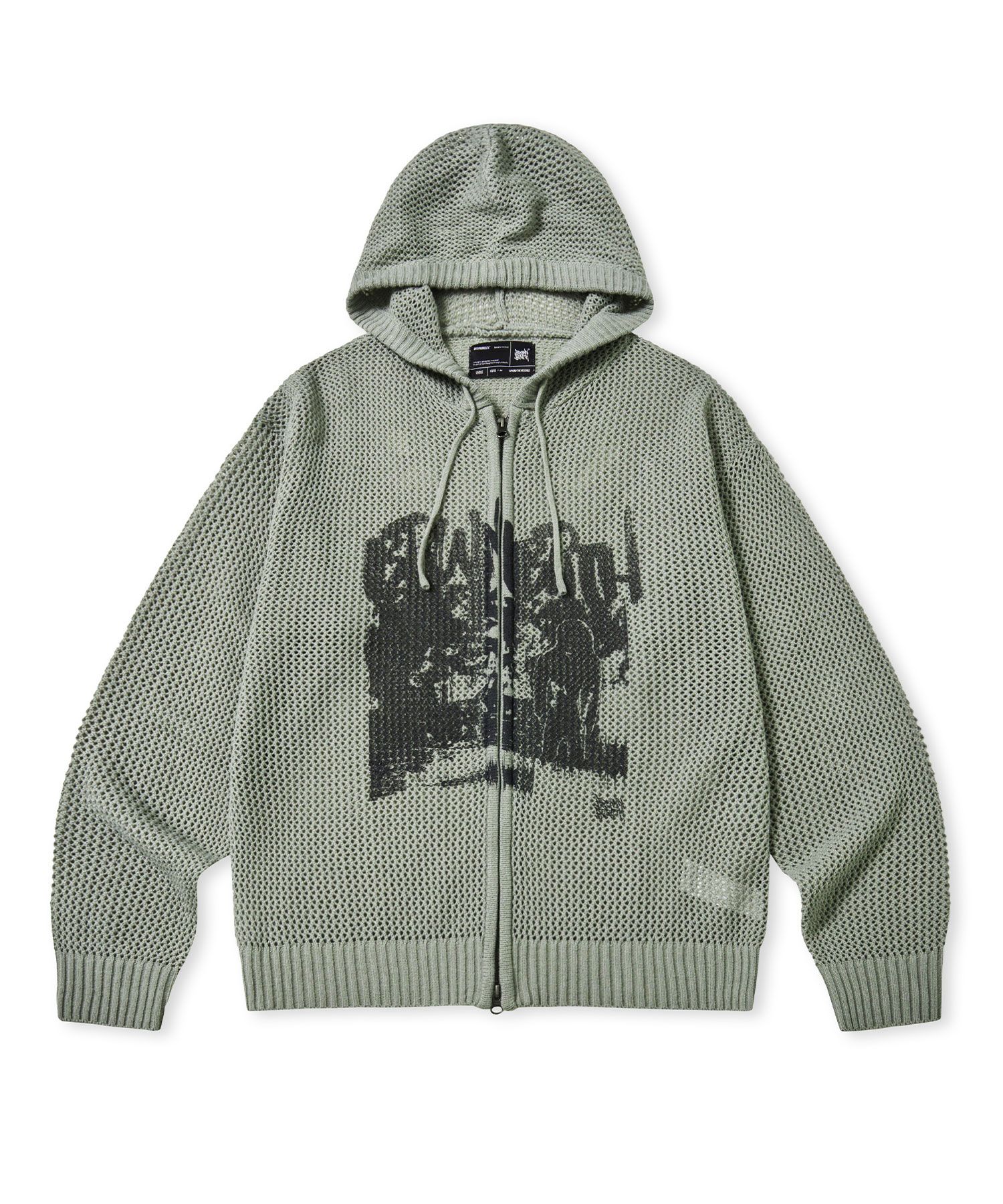 MUSINSA | BROWNBREATH BLUFF KNIT HOOD ZIP UP - KHAKI