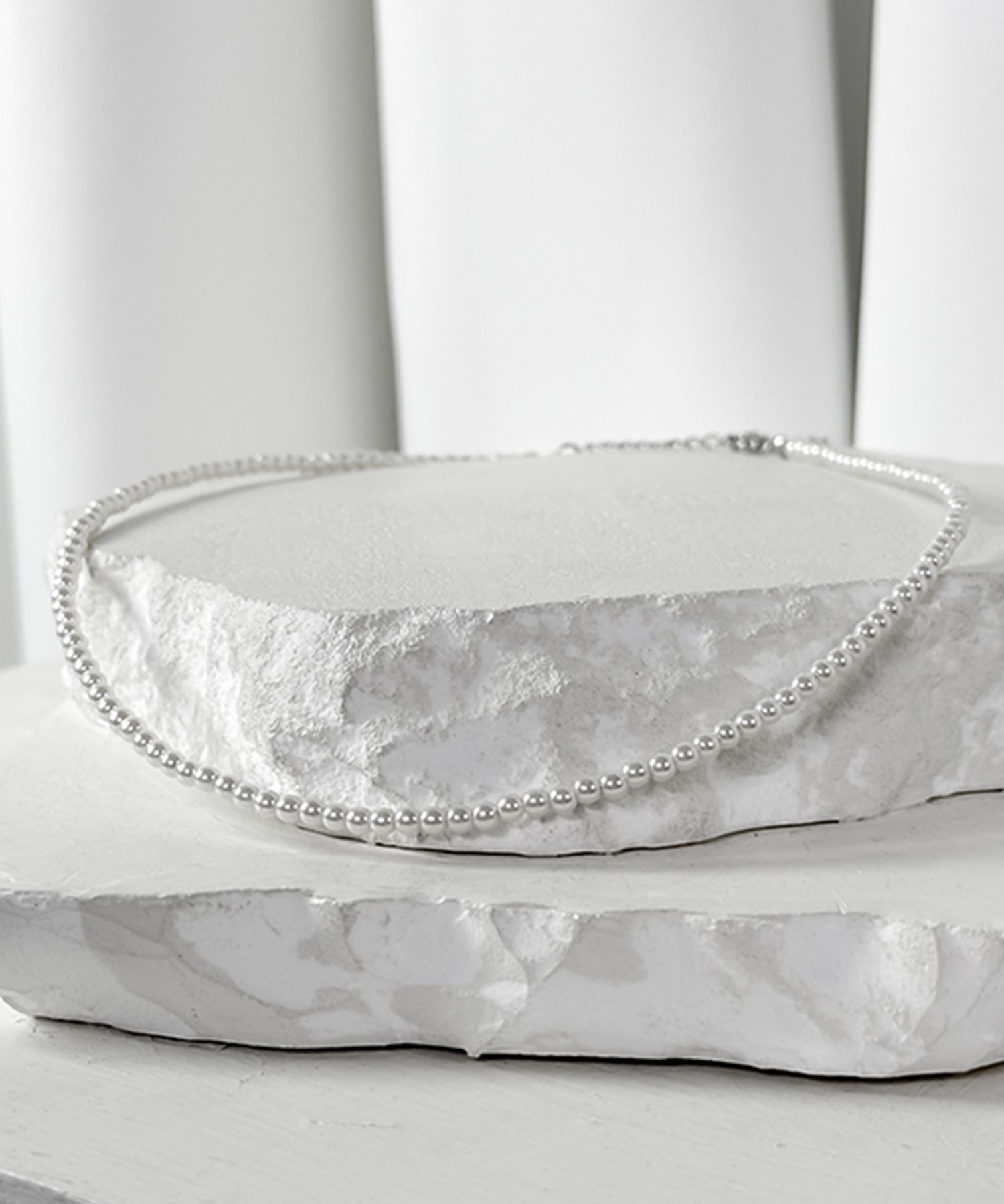 MUSINSA | BLESSED BULLET ss-wire pearl necklace -white