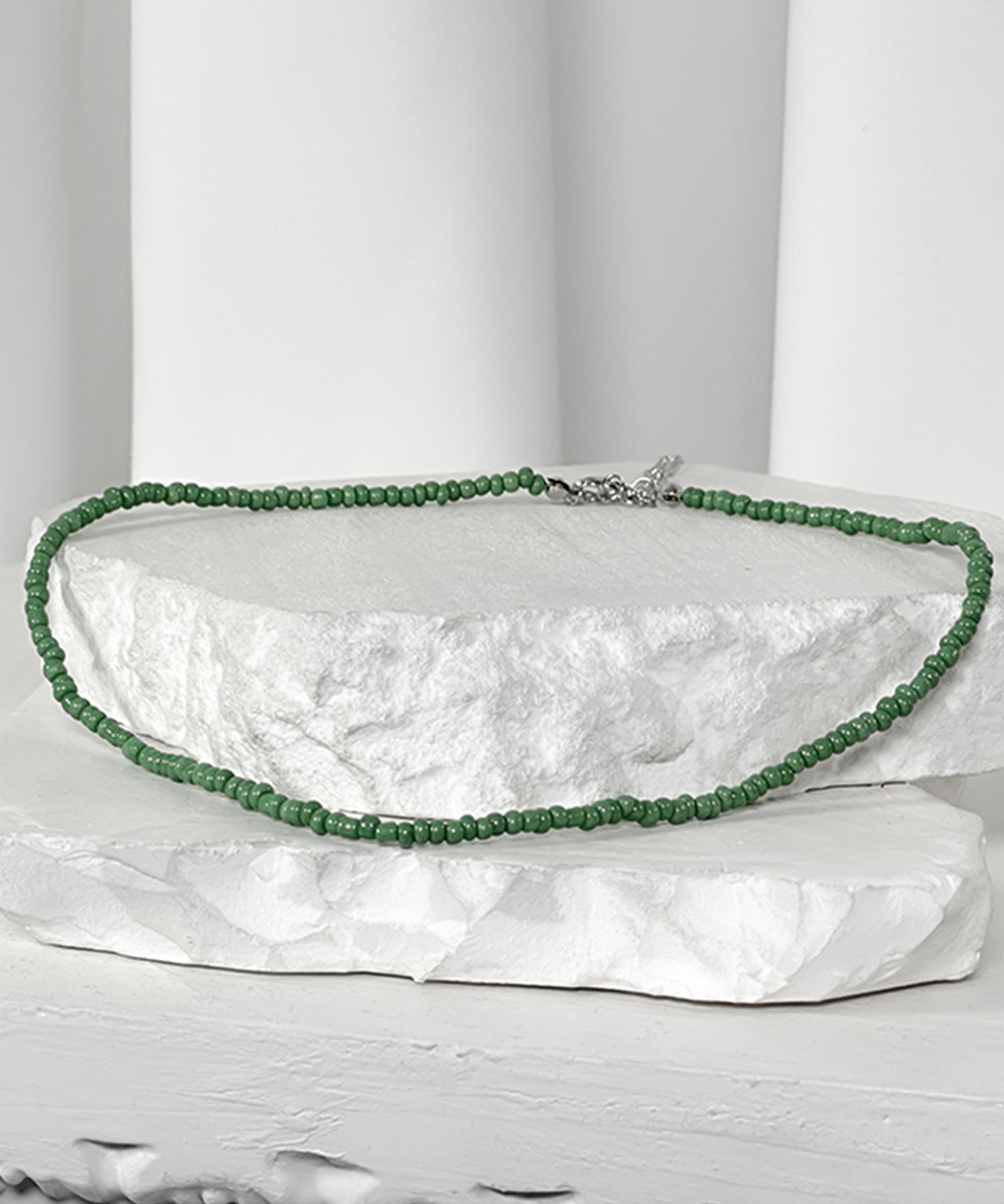 MUSINSA | BLESSED BULLET Artifical Bead Necklace - Green