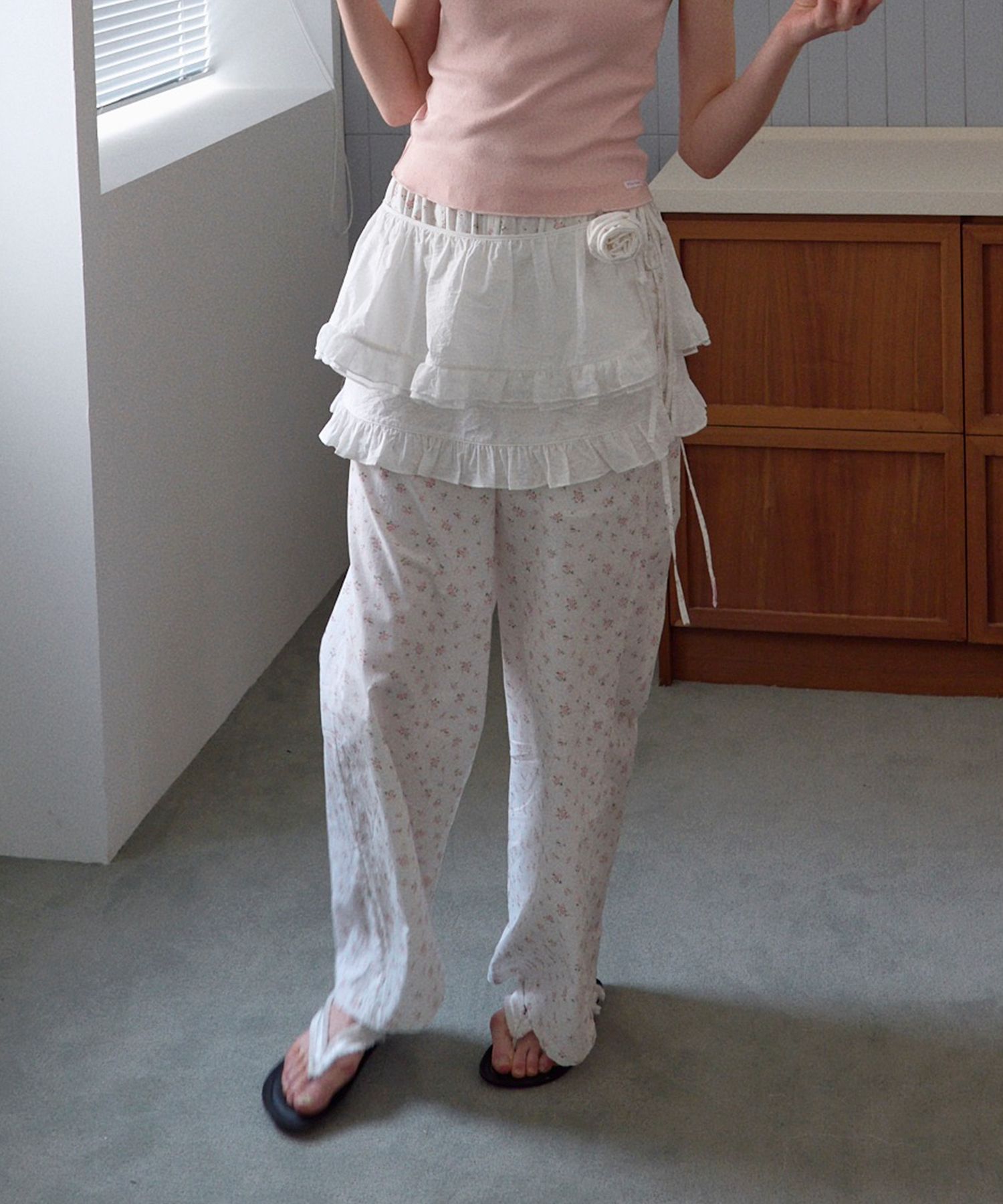 MUSINSA公式 | HANE [Corsage SET] Tiered Layered Skirt Belt_Milk Foam